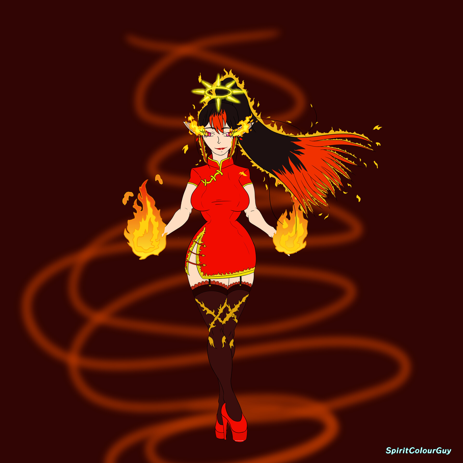 SpiritColourGuy - Hella, The Blazer-Fire Elemental OC