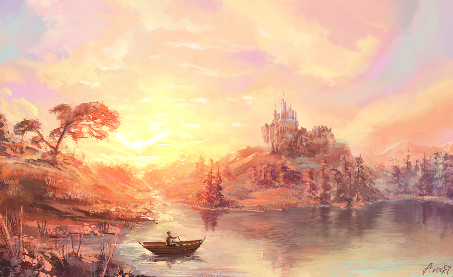 ArtStation - Silent Lake at Dawn