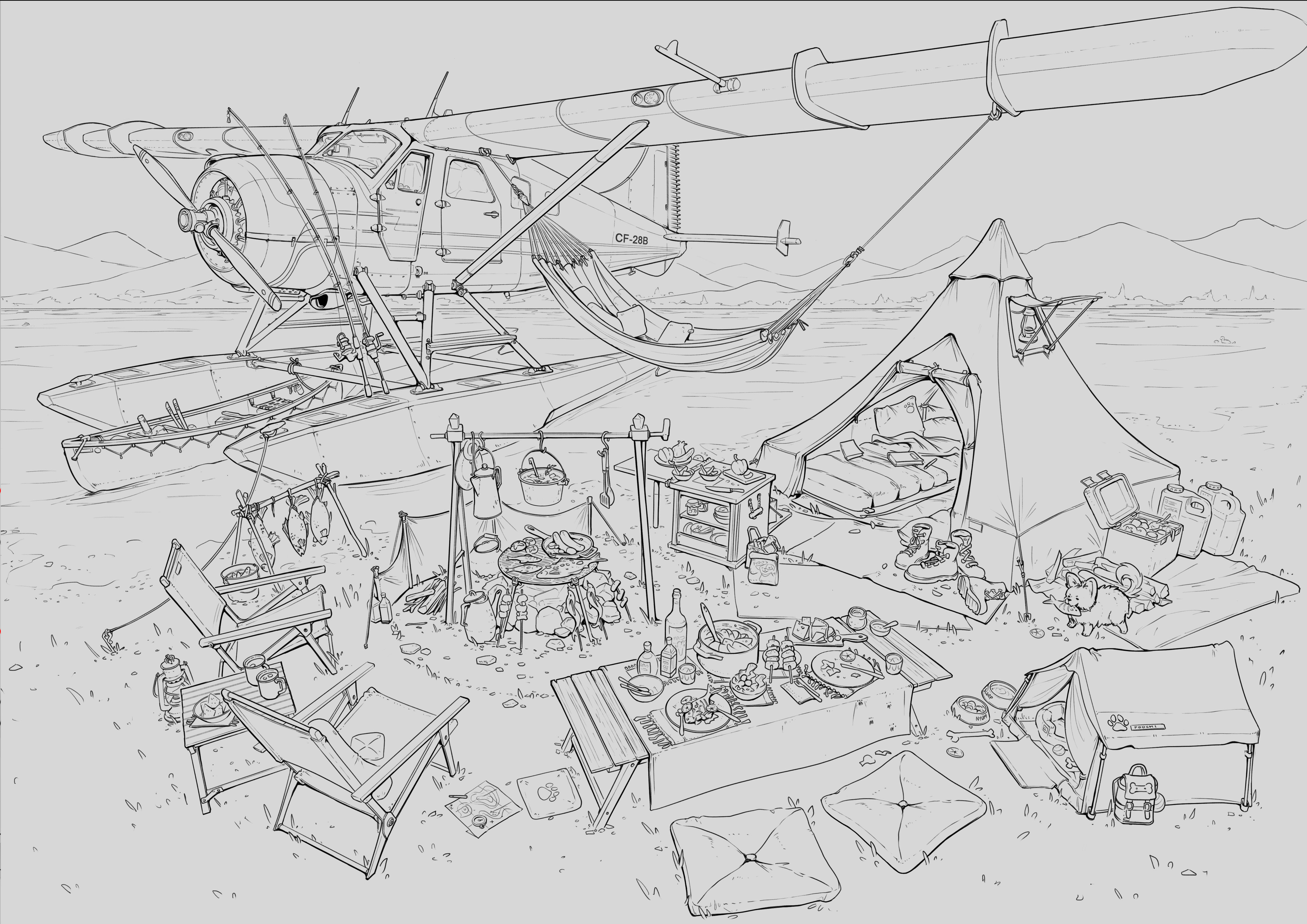 ian-ho-camp-linework.jpg (3840×2715)-花瓣网