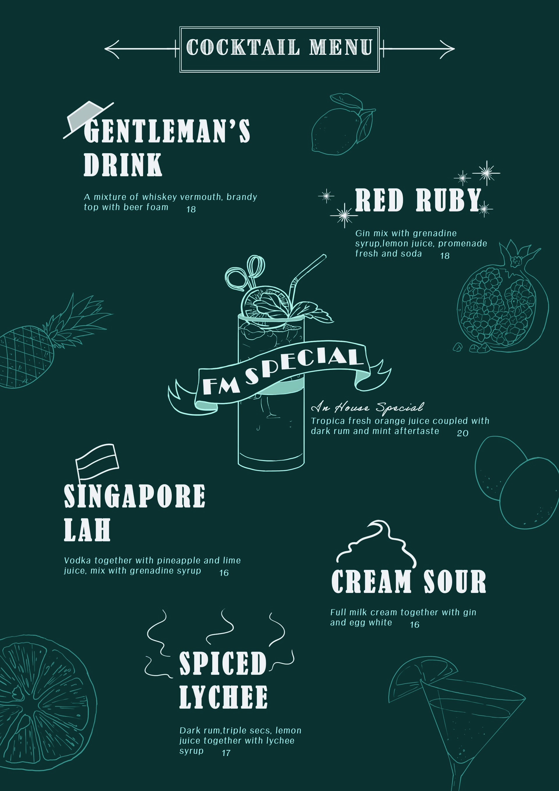 ArtStation - Cocktail Menu Design