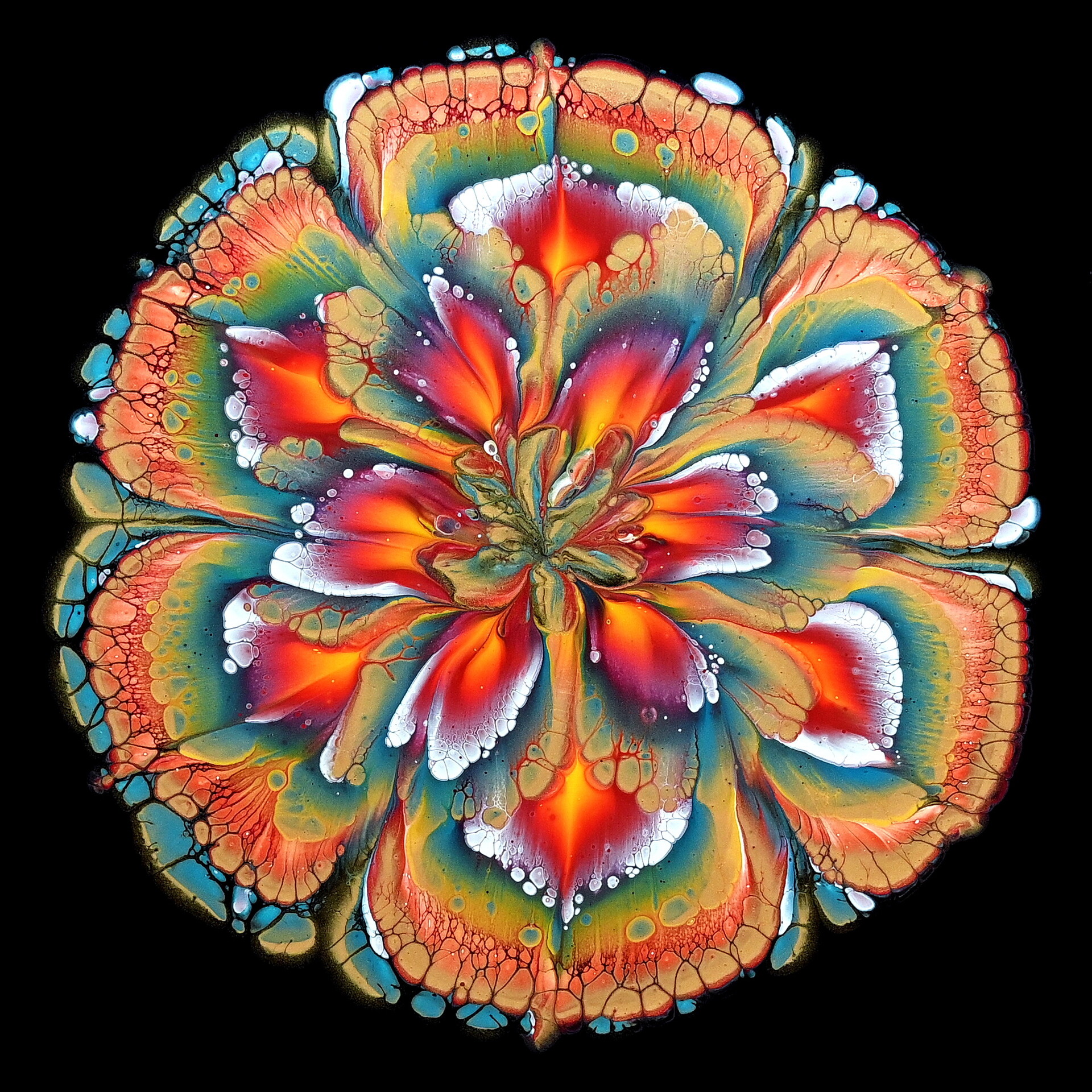 Fiona Art - Acrylic pouring COMPILATION ~ 5 FLOWER paintings ~ Fluid ...