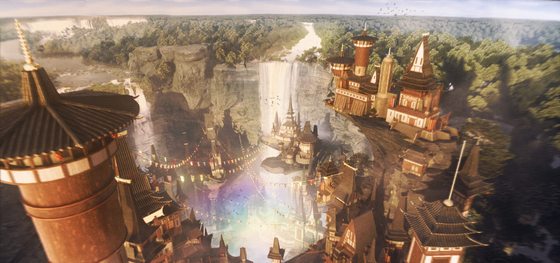 ArtStation - Waterfall Village