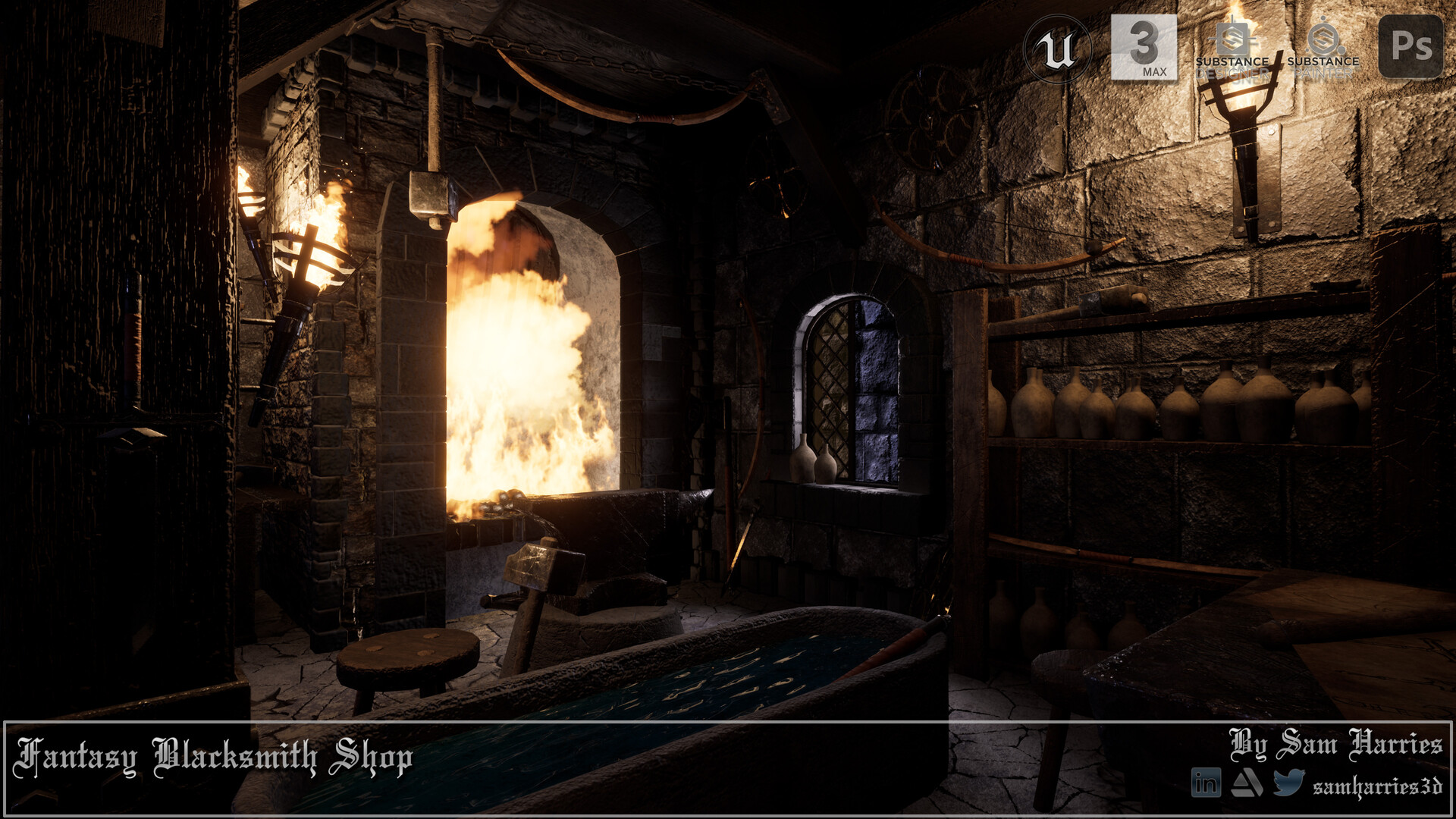 fantasy blacksmith concept art