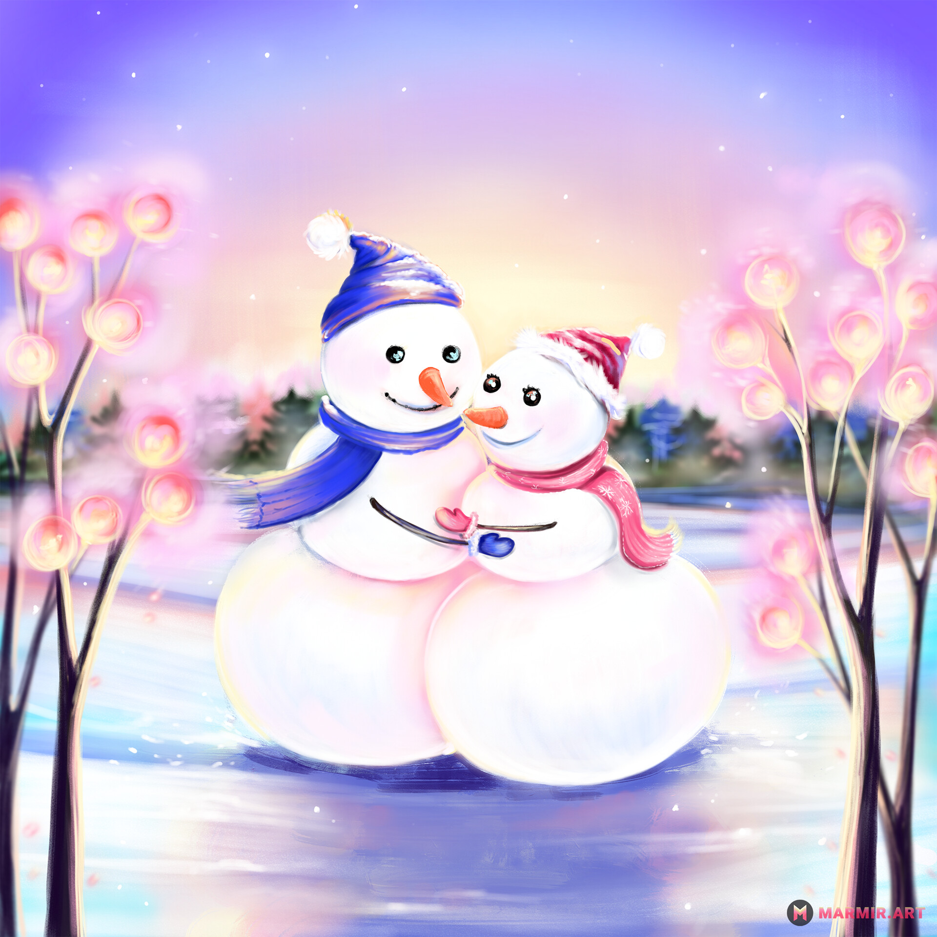 ArtStation - Love In The Snow | Concept Art | Animation | Time-Lapse