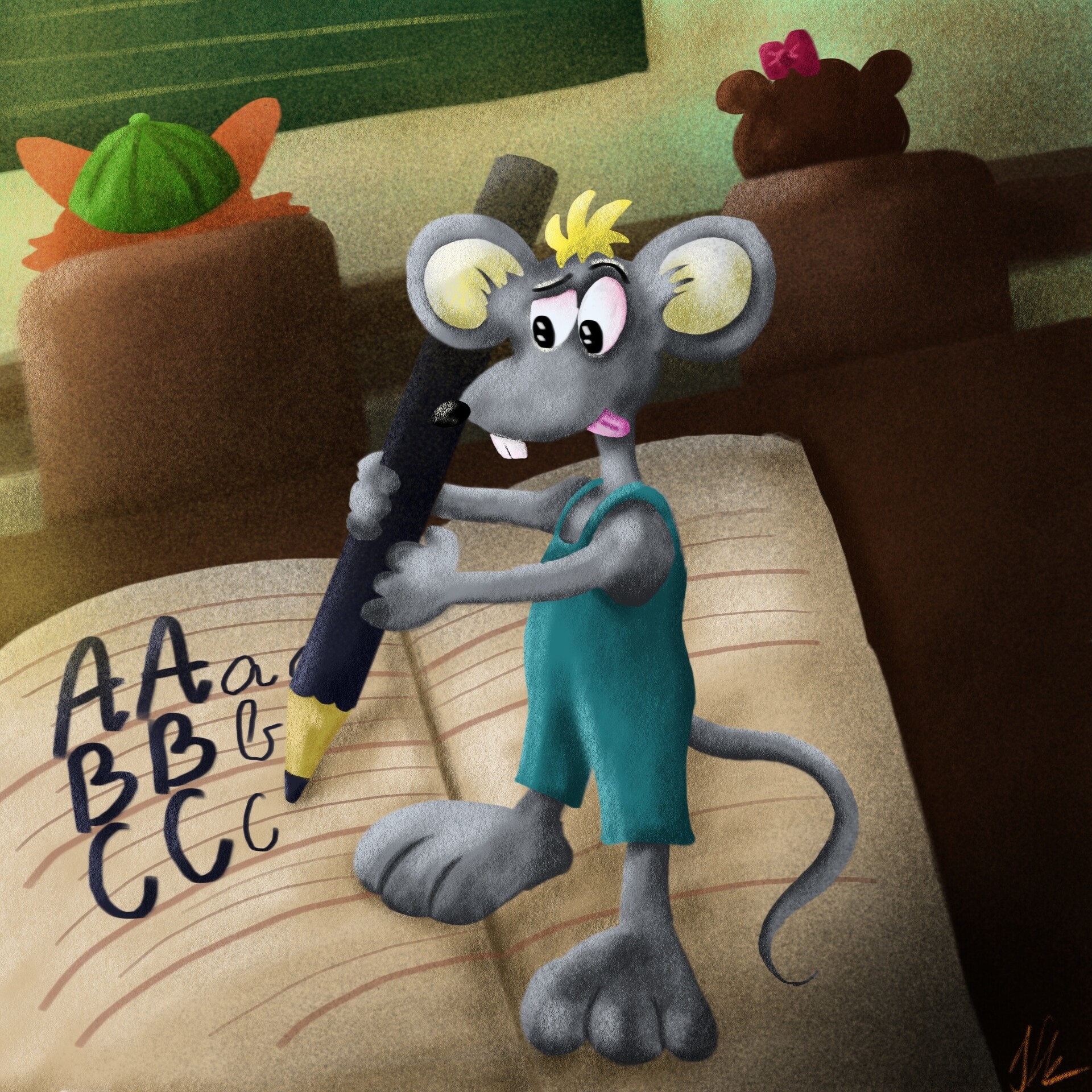 ArtStation - The little mouse in school
