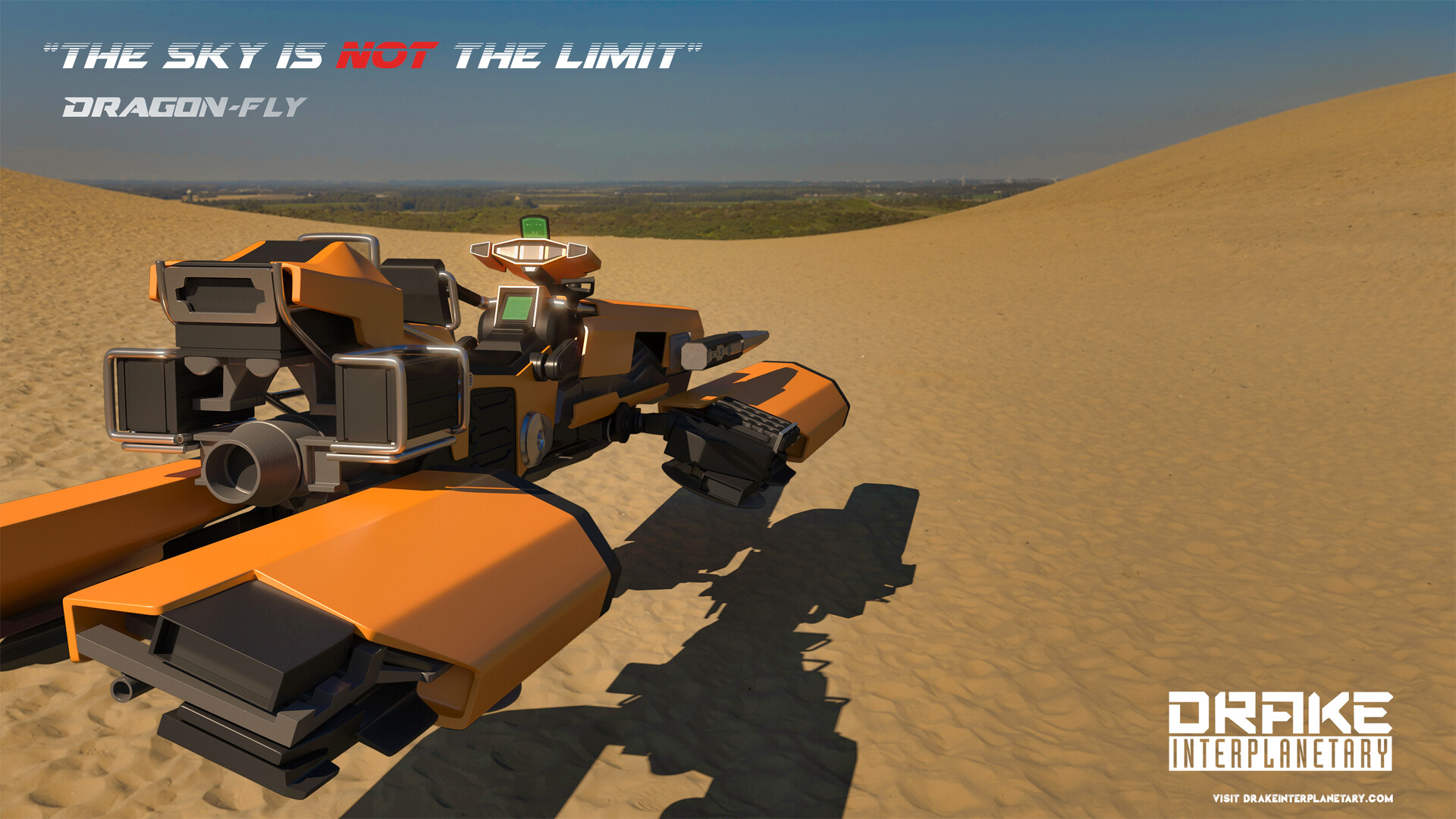 ArtStation - DragonFly - Drake Interplanetary Render in Desert