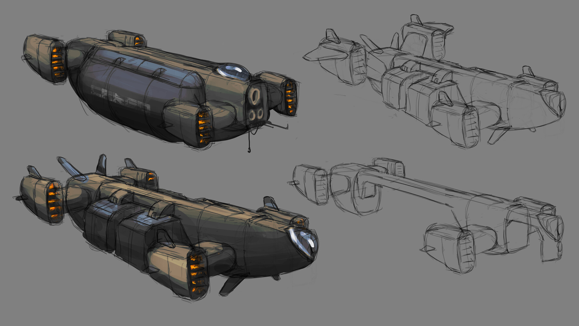 Space Cargo Ship Concept Art