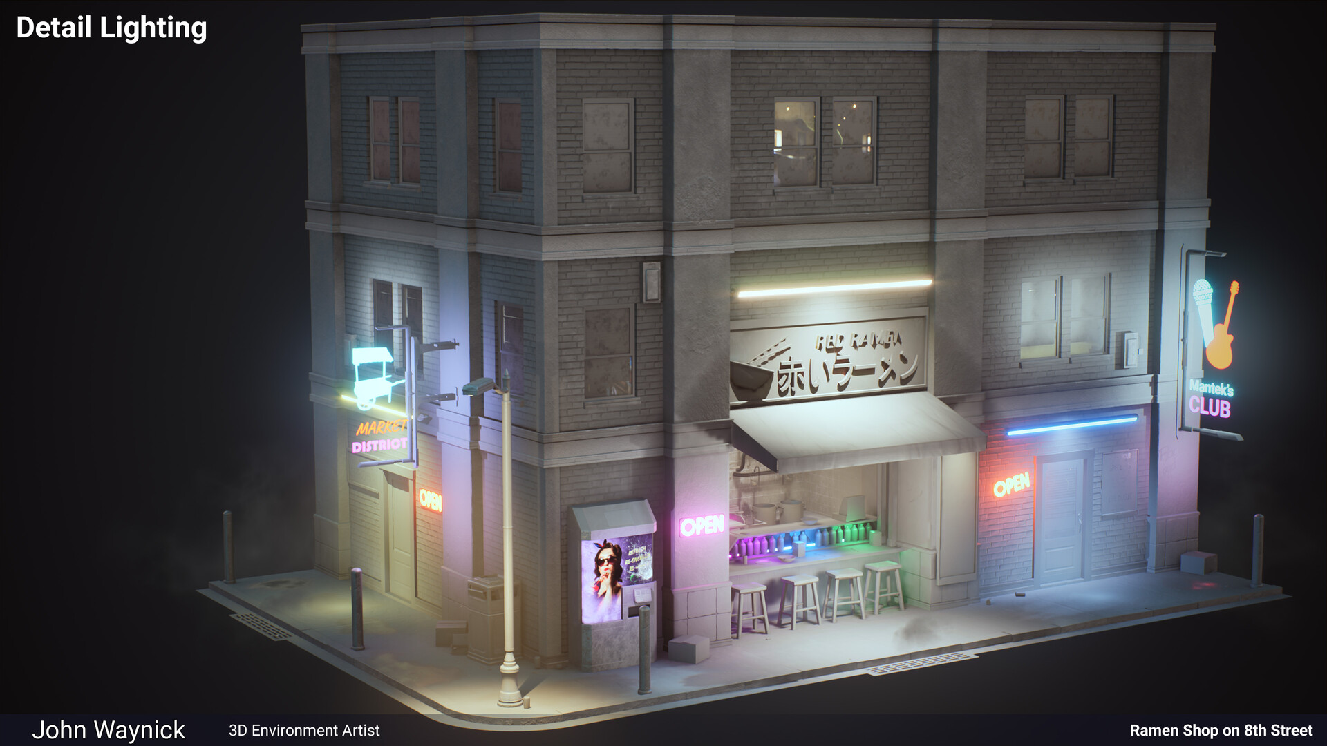 John Waynick: Environment Artist - Ramen Shop on 8th Street Breakdown