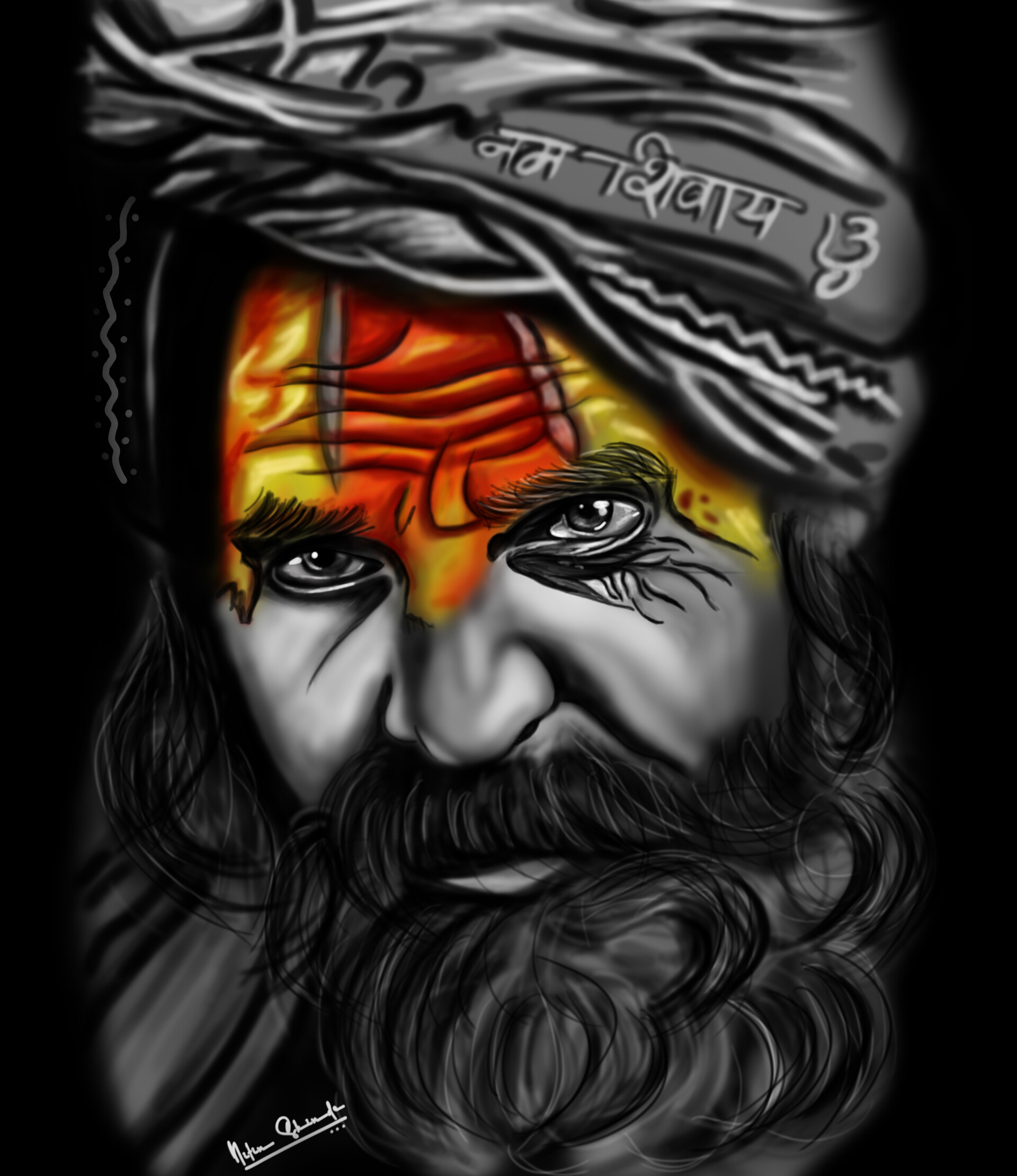 ArtStation - Digital Painting Of A Sadhu Baba