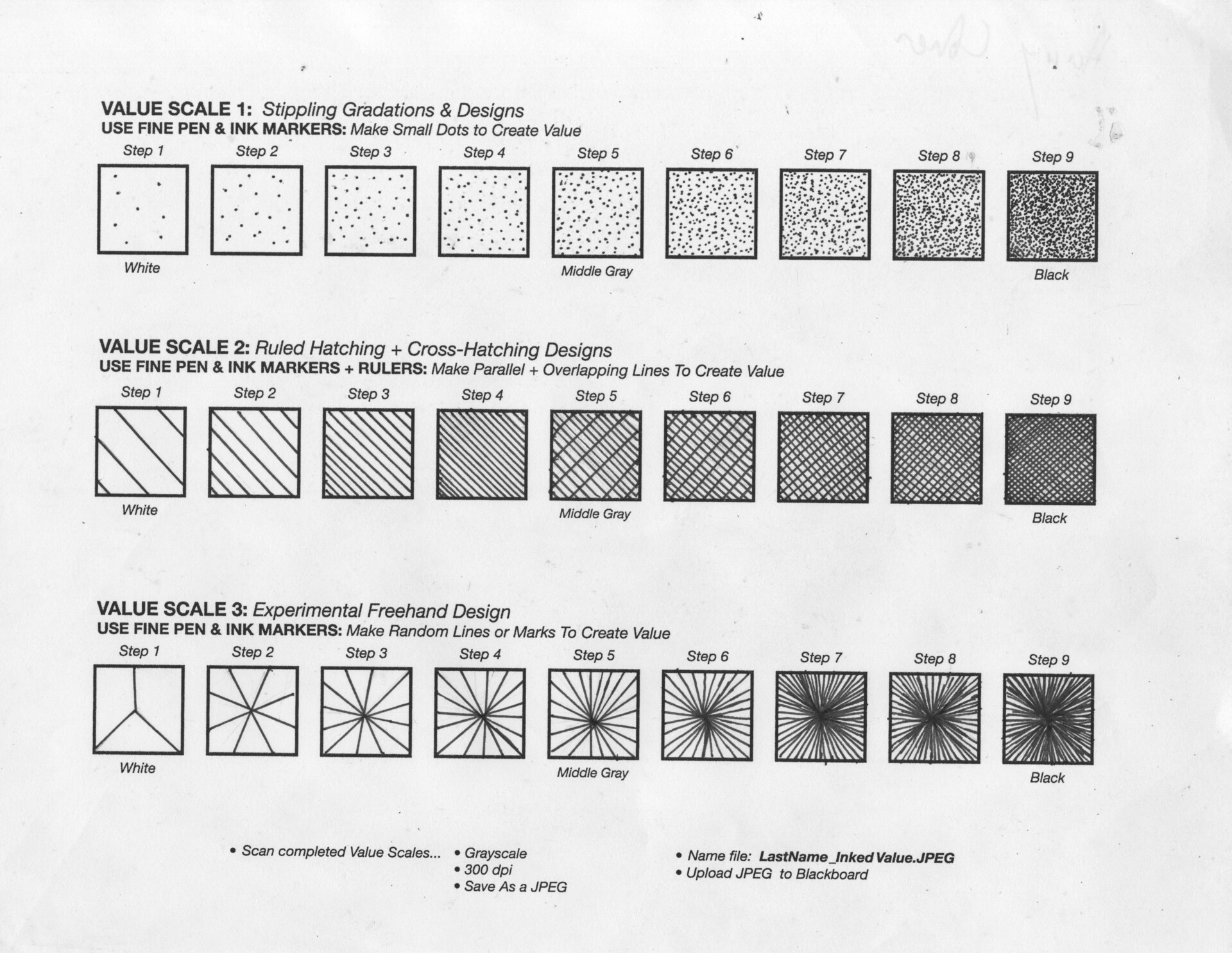 Stippling Value Scale