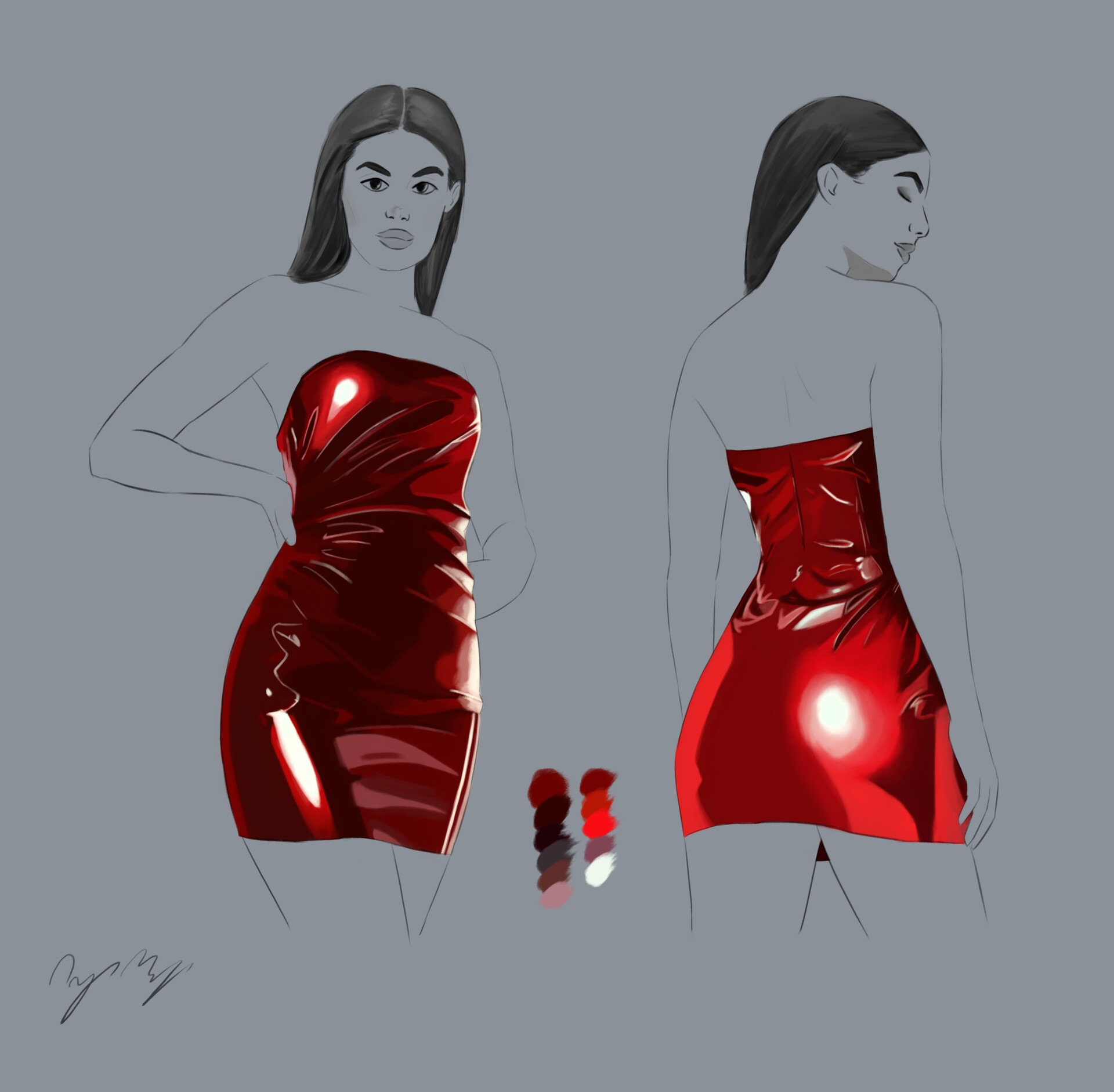 how to draw latex clothing