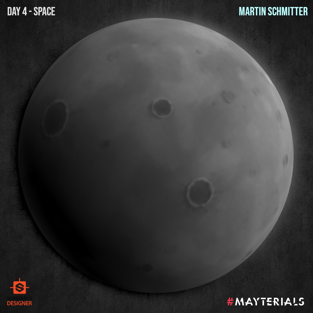 ArtStation - Mayterials 2021 - Day 4 Space (Stylized "Handpainted" Moon)
