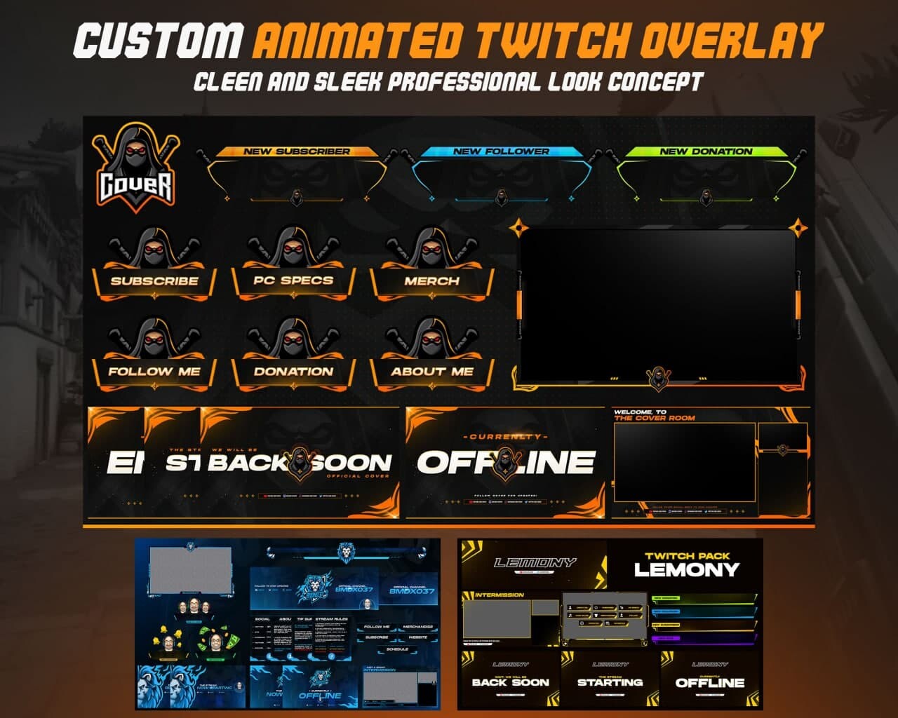 ArtStation - CUSTOM ANIMATED TWITCH OVERLAY PACKAGE/STREAM PACKAGE ...