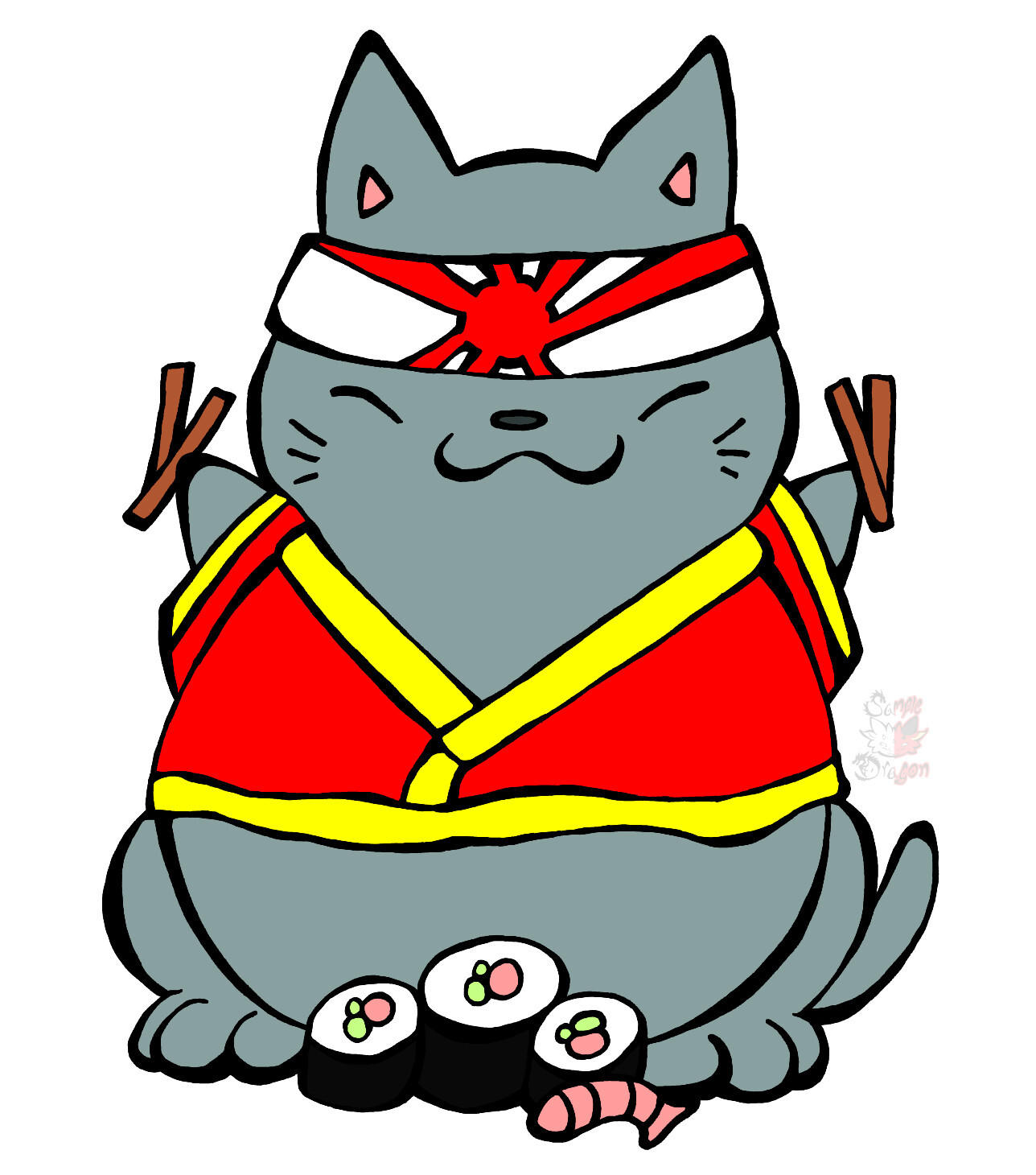 samurai cat coloring pages