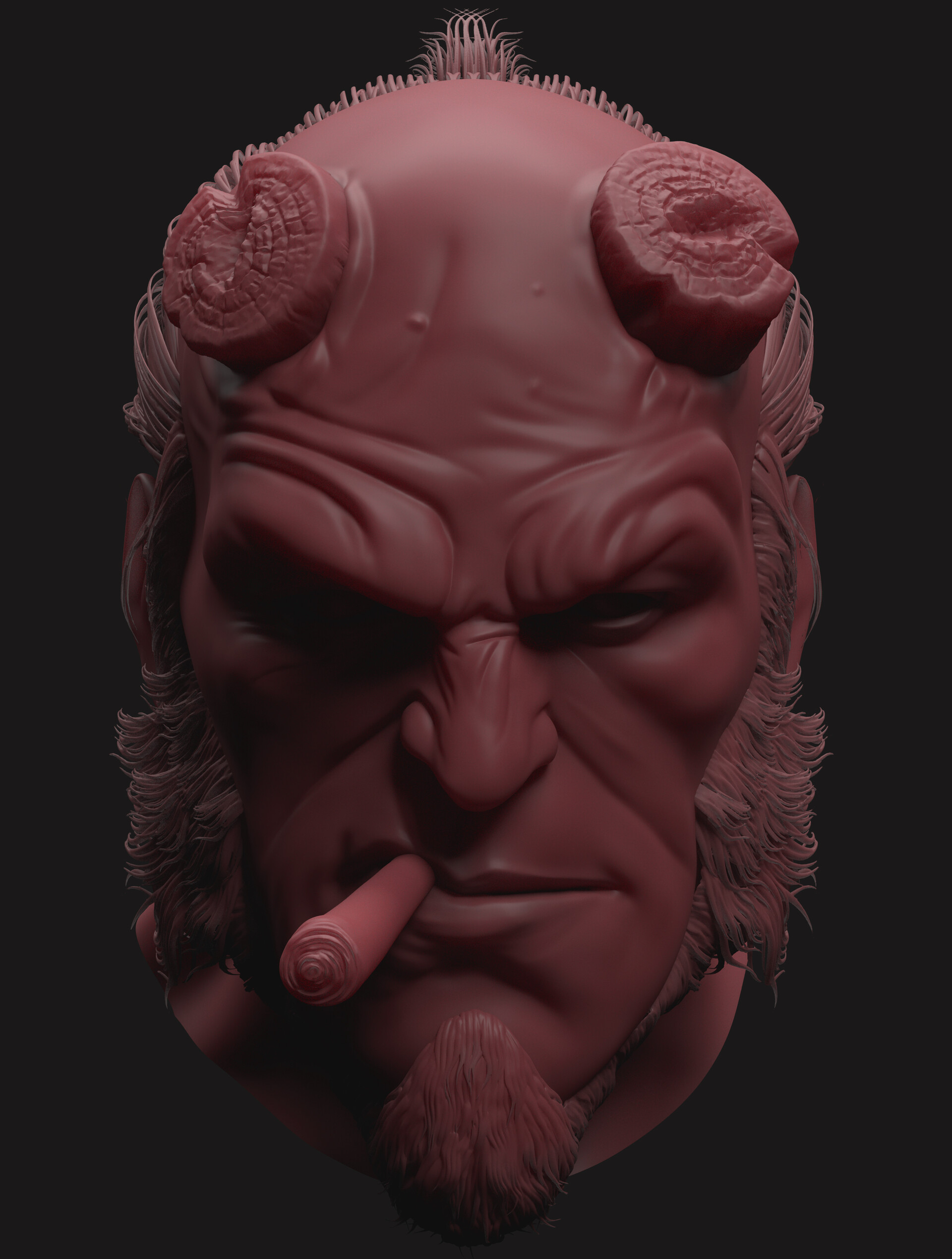 ArtStation - HellBoy Headsculpt Fanart