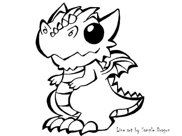 chibi dragon coloring pages