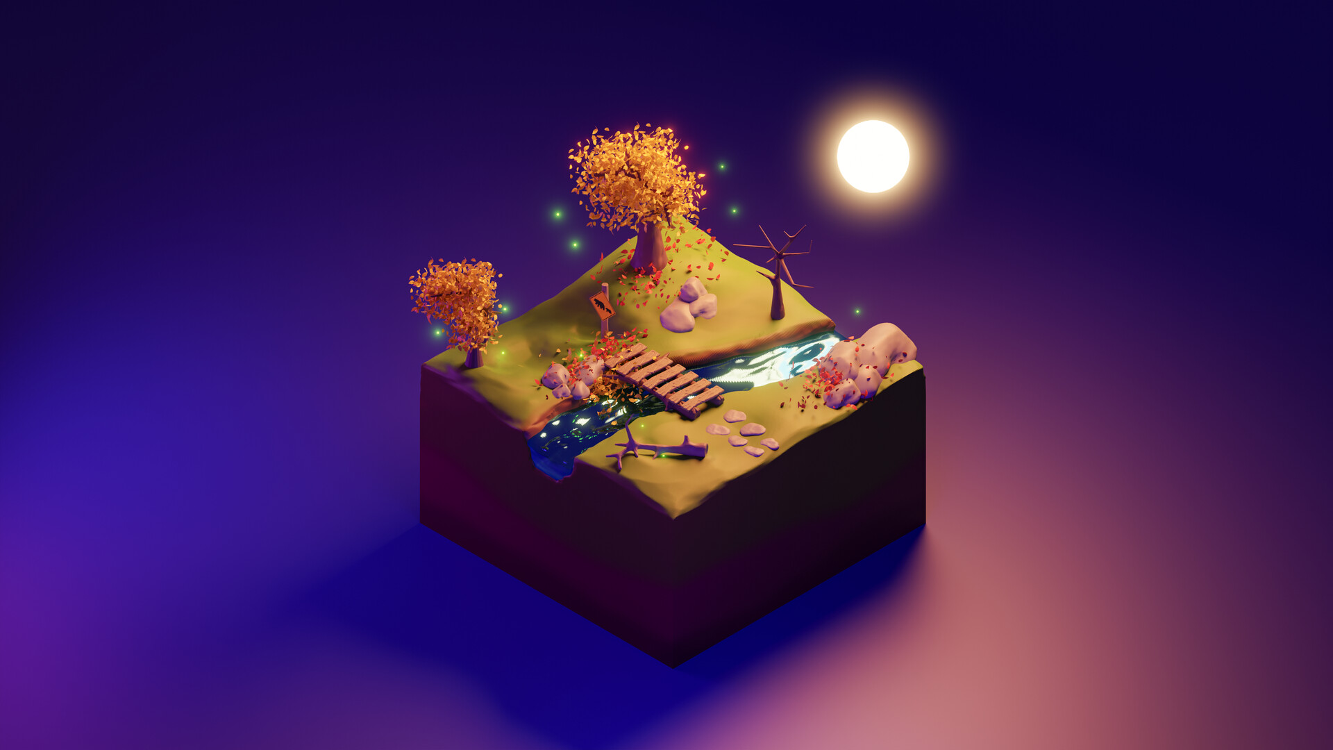 ArtStation - Isometric Autumn Forest