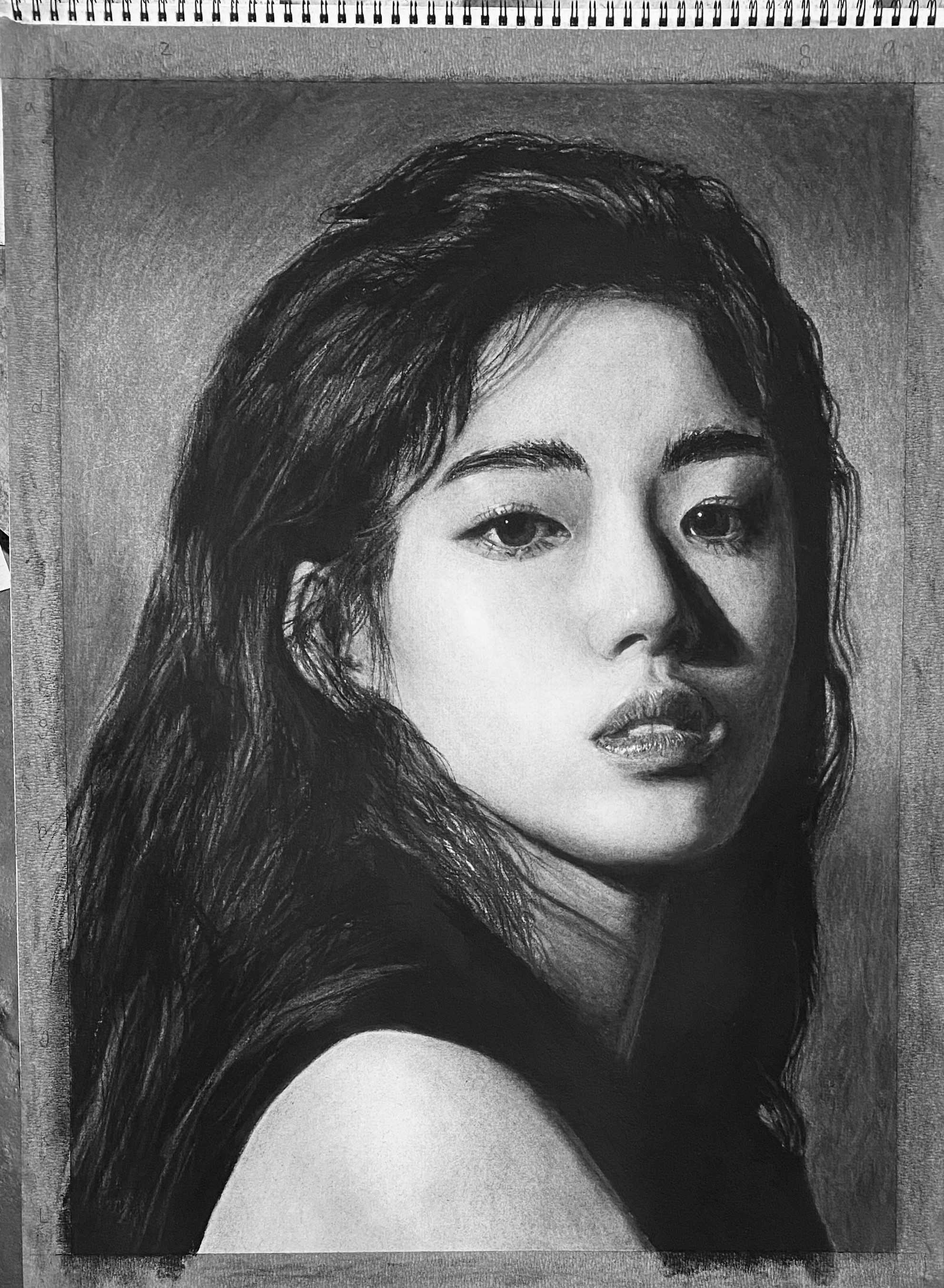 Jordan Fridie - Shin Sehwi Portrait and Value Studies (Charcoal)