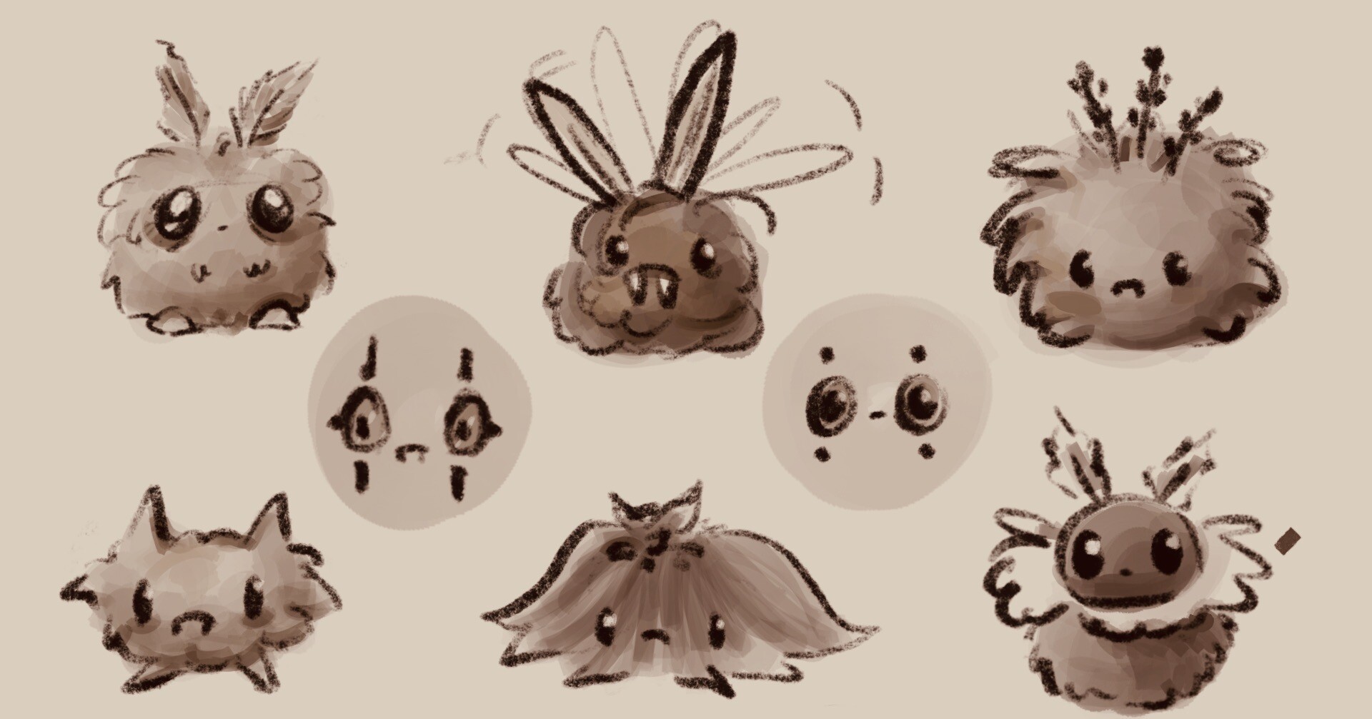 Poli Garrido R. - Mischievous the cat hairballs - Creature design.