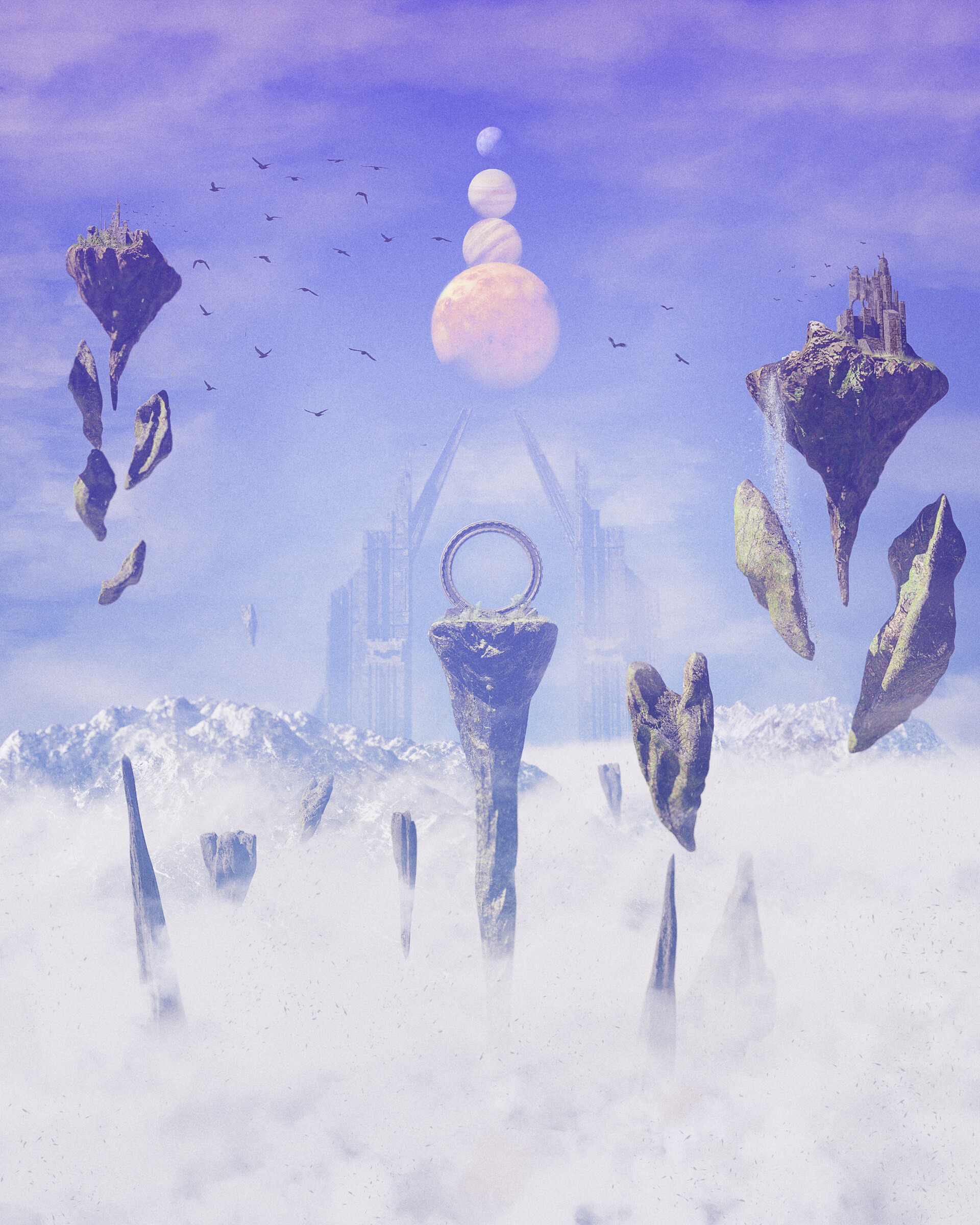 ArtStation - Fantasy Sky World - Portal to the Skies
