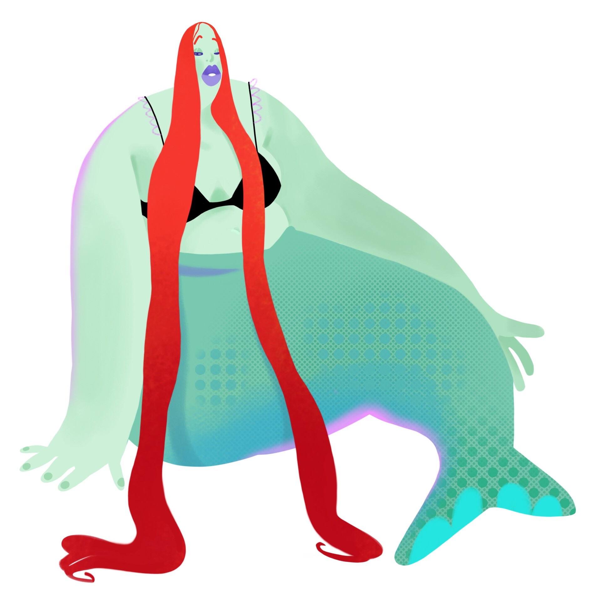 ArtStation - Red-haired Mermaid