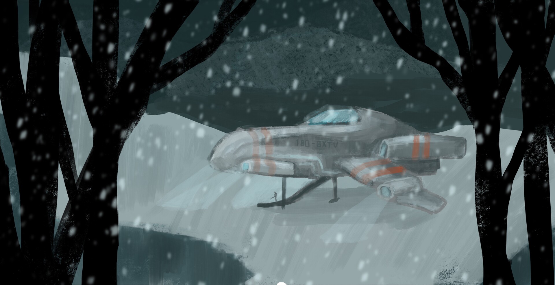 ArtStation - Spaceship in the Snow