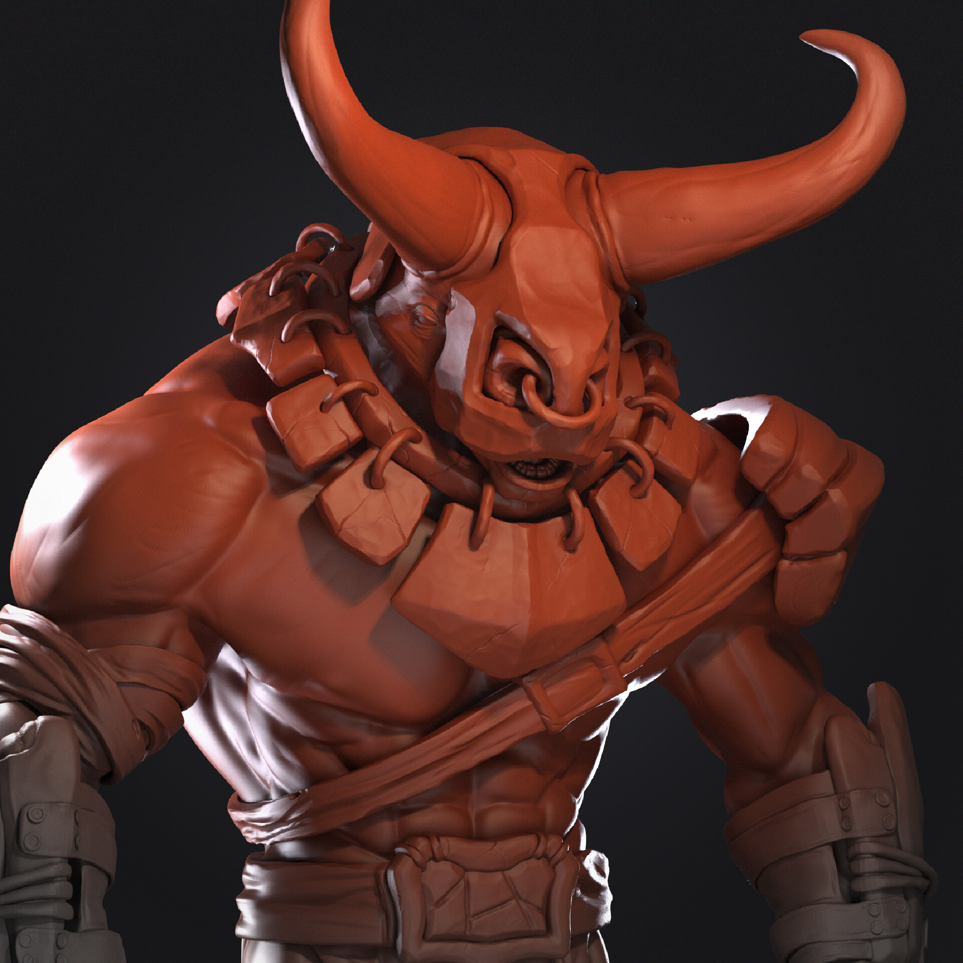 ArtStation - Minotaur Clay Render
