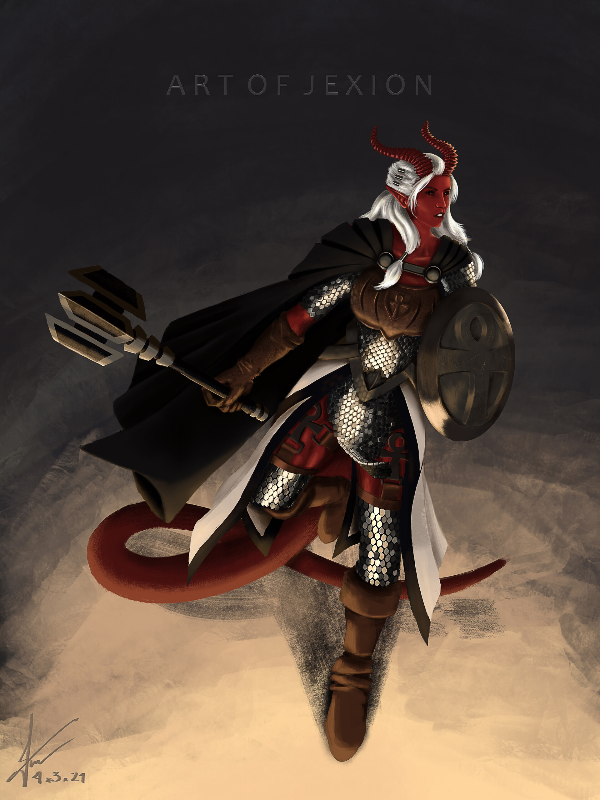 ArtStation - Tiefling, Cleric: Death Domain