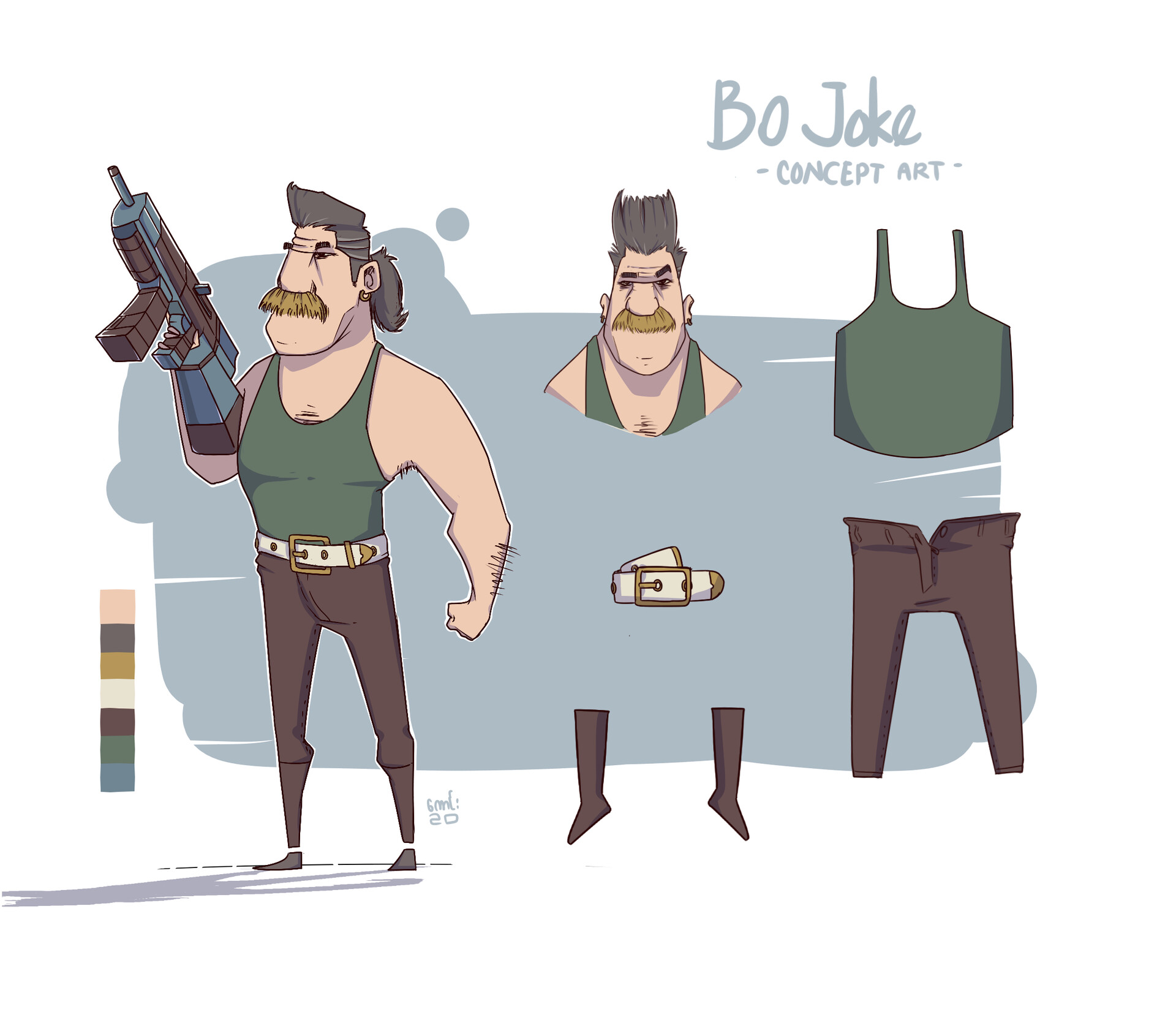ArtStation - Bo Joke Character Design (early concept)