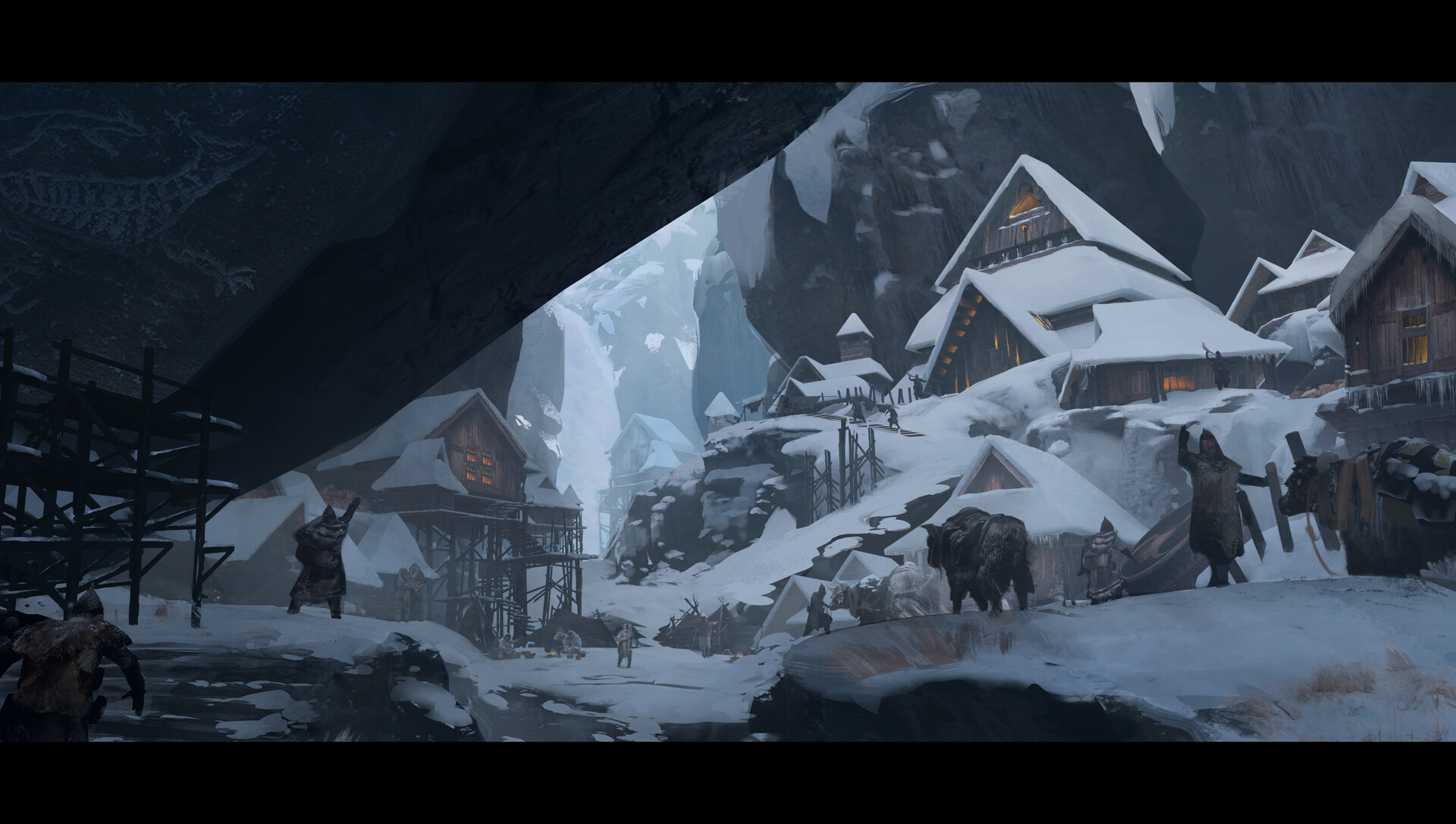 ArtStation - Village in the Snowy Mountains