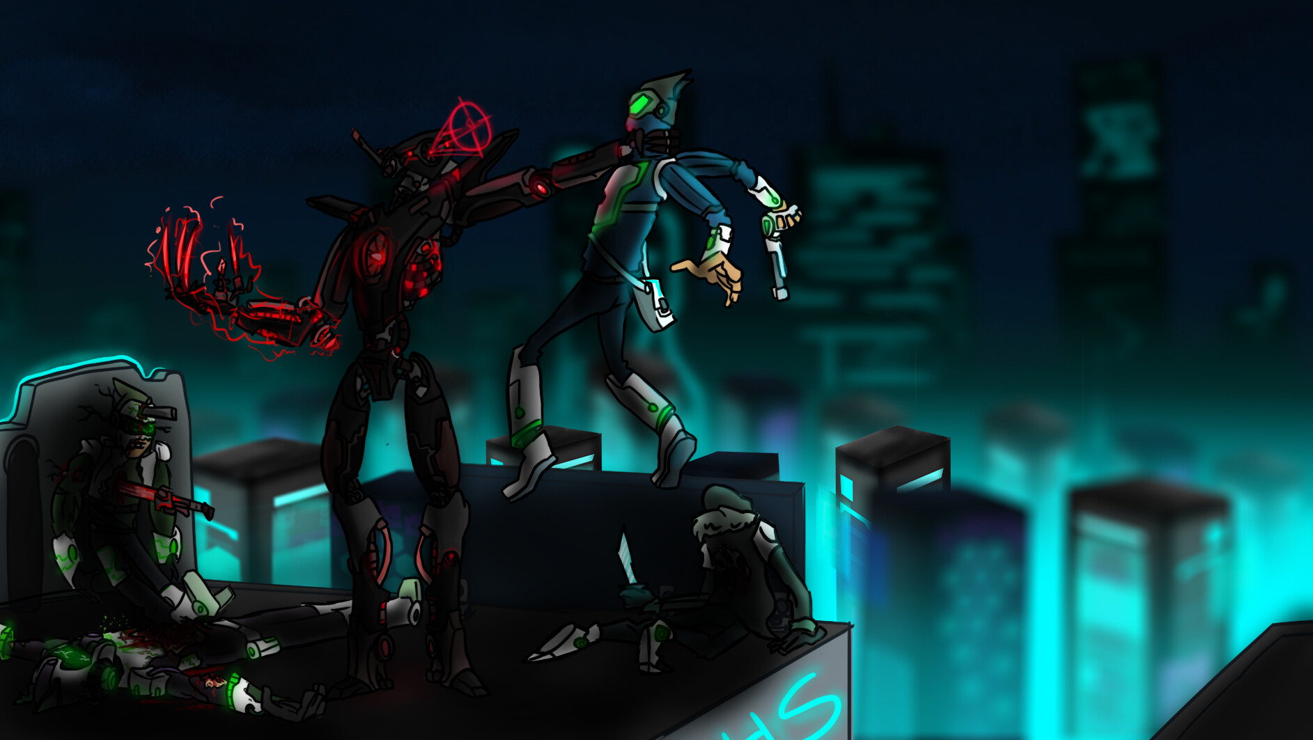 ArtStation - Cyber Robot Assasin Scene