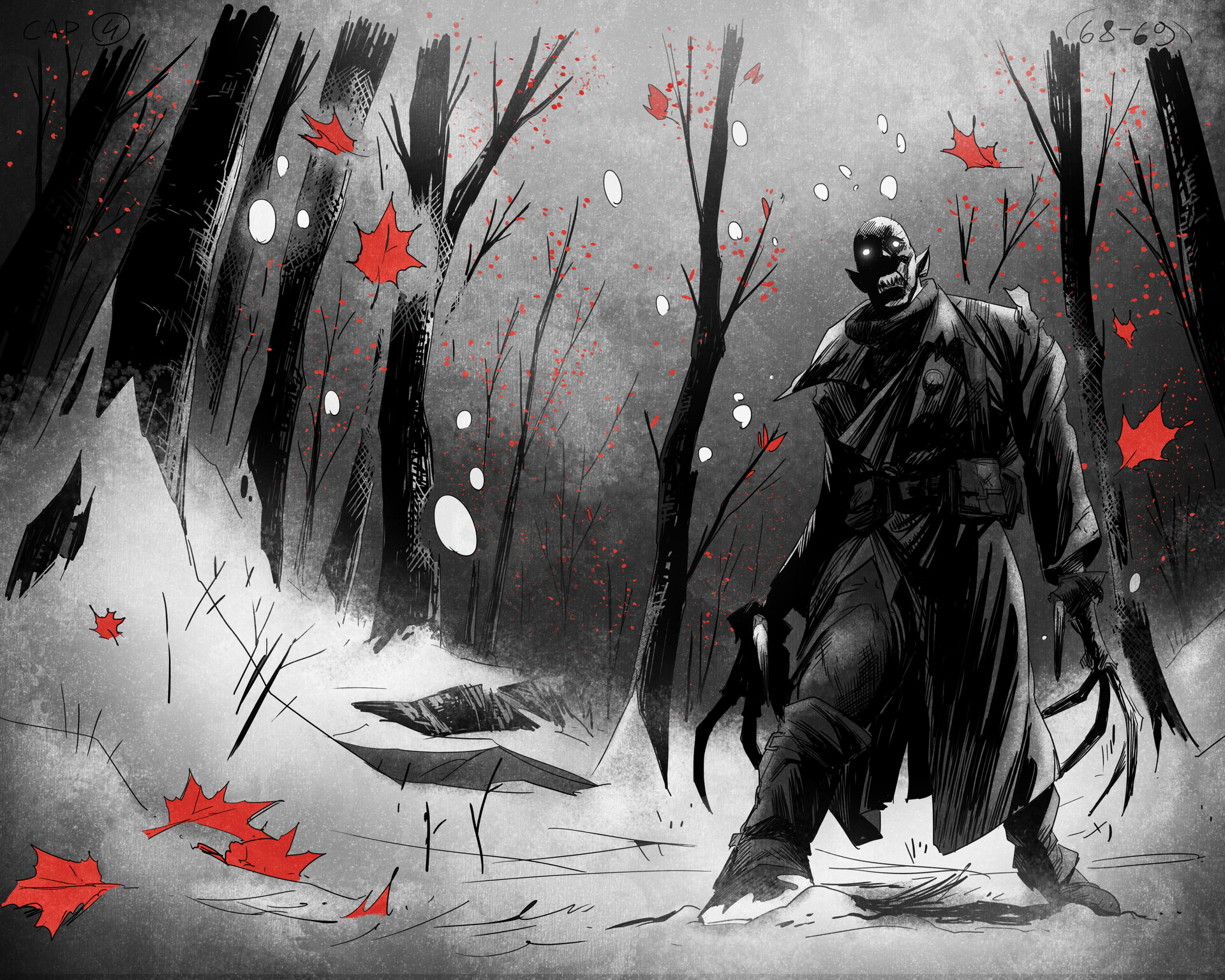 ArtStation - My work as a colorist for comic “Red Leaves”