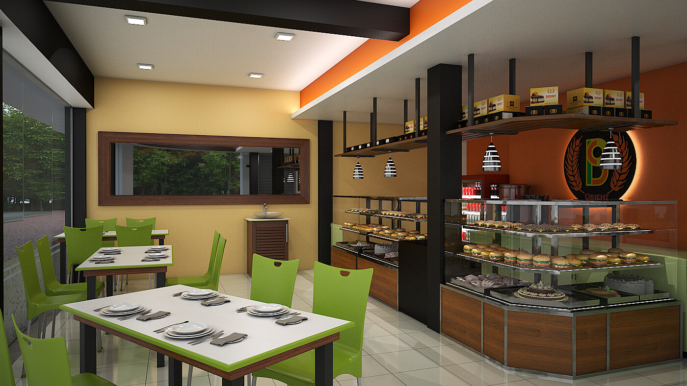 Static 3D - Food Shop Interior & Exterior Design