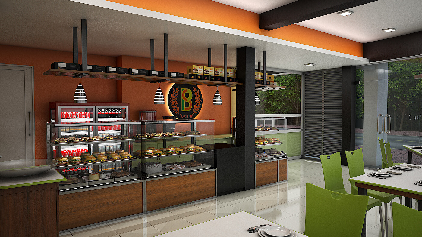 Static 3D - Food Shop Interior & Exterior Design