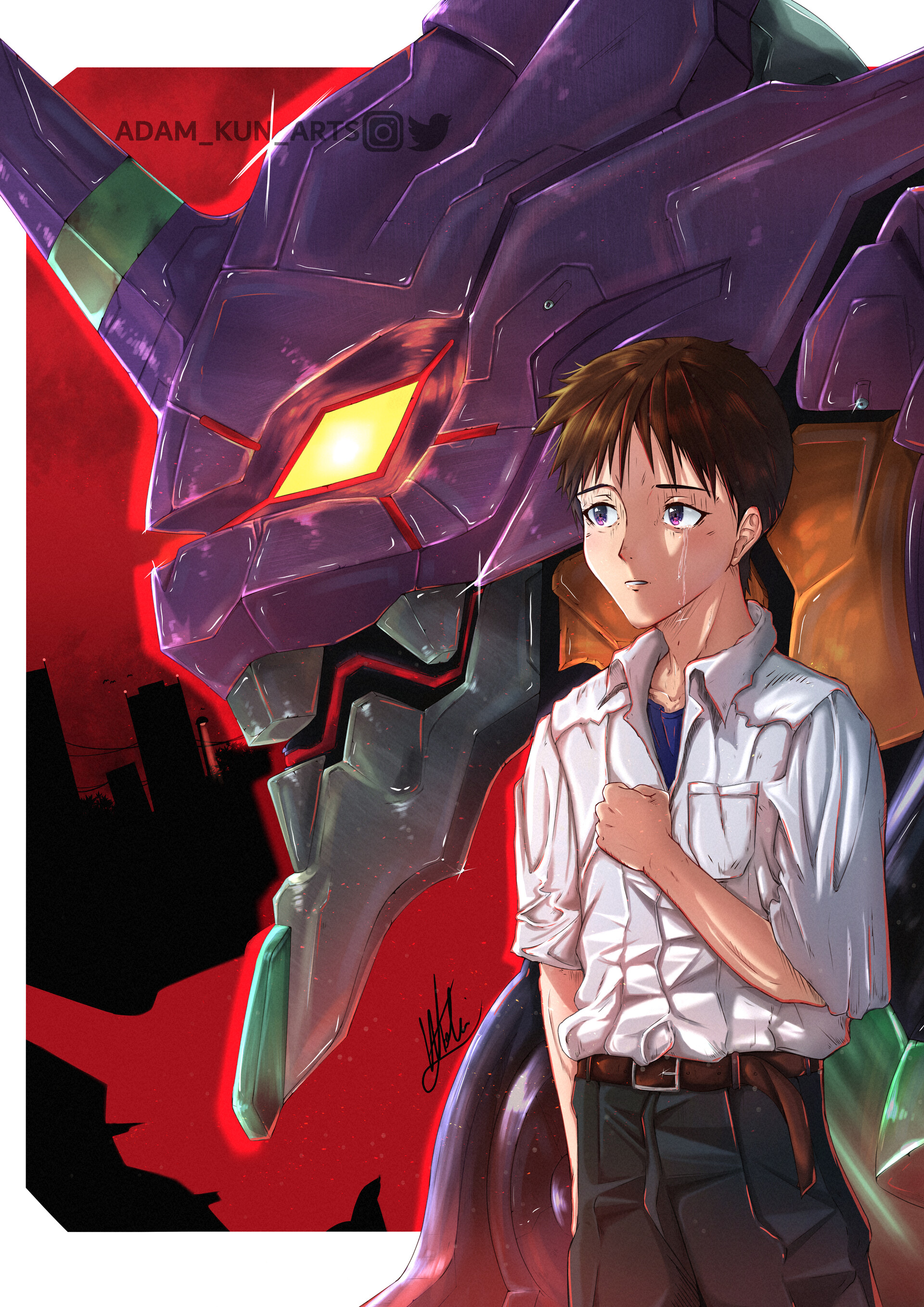 ArtStation - Shinji Ikari with Eva Unit 01