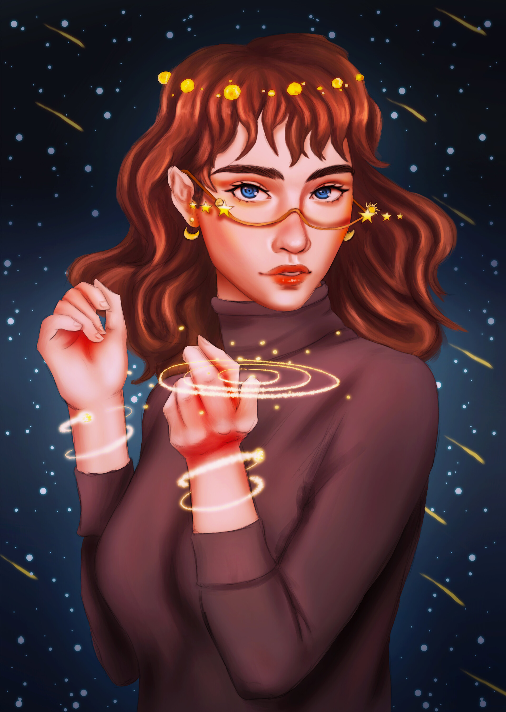 ArtStation - Galaxy Lady Portrait