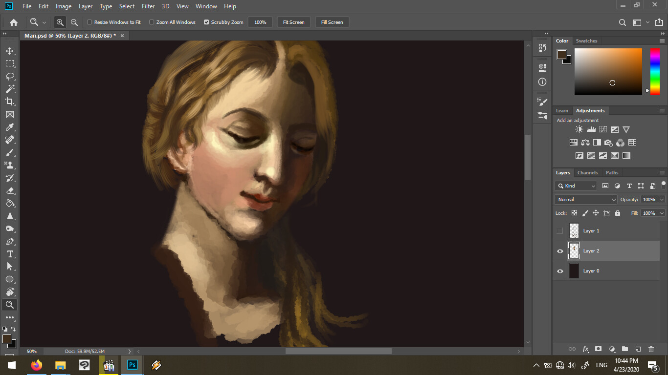 Aml Elsayed - painting study the virgin Mary