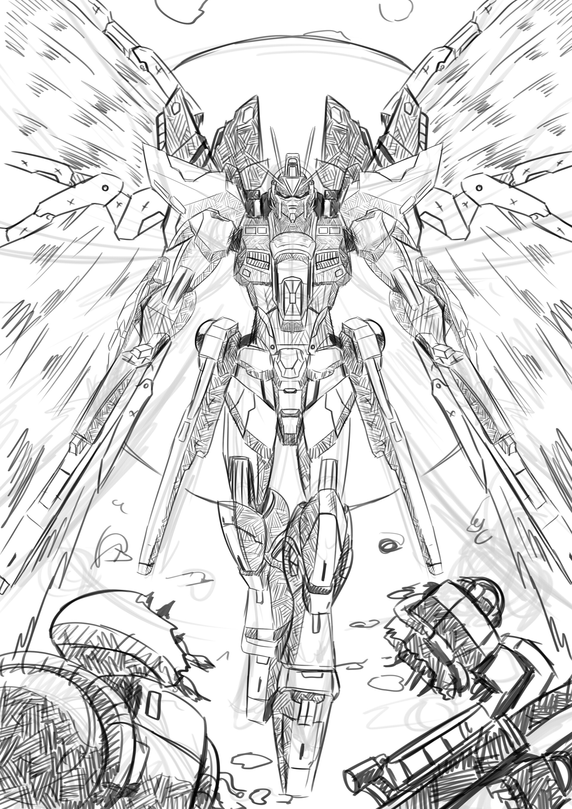 freedom gundam coloring pages
