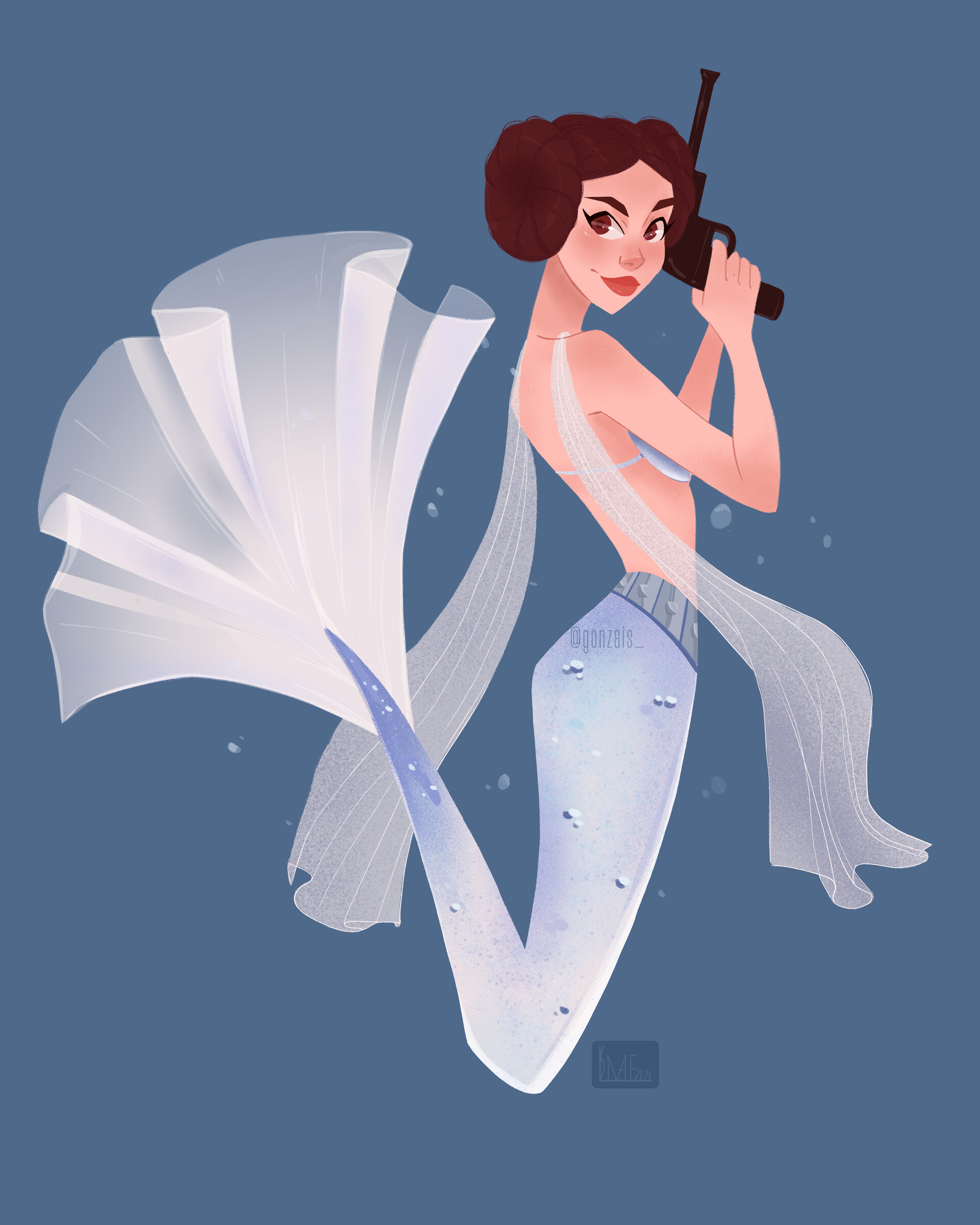 ArtStation - Leia as a Mermaid