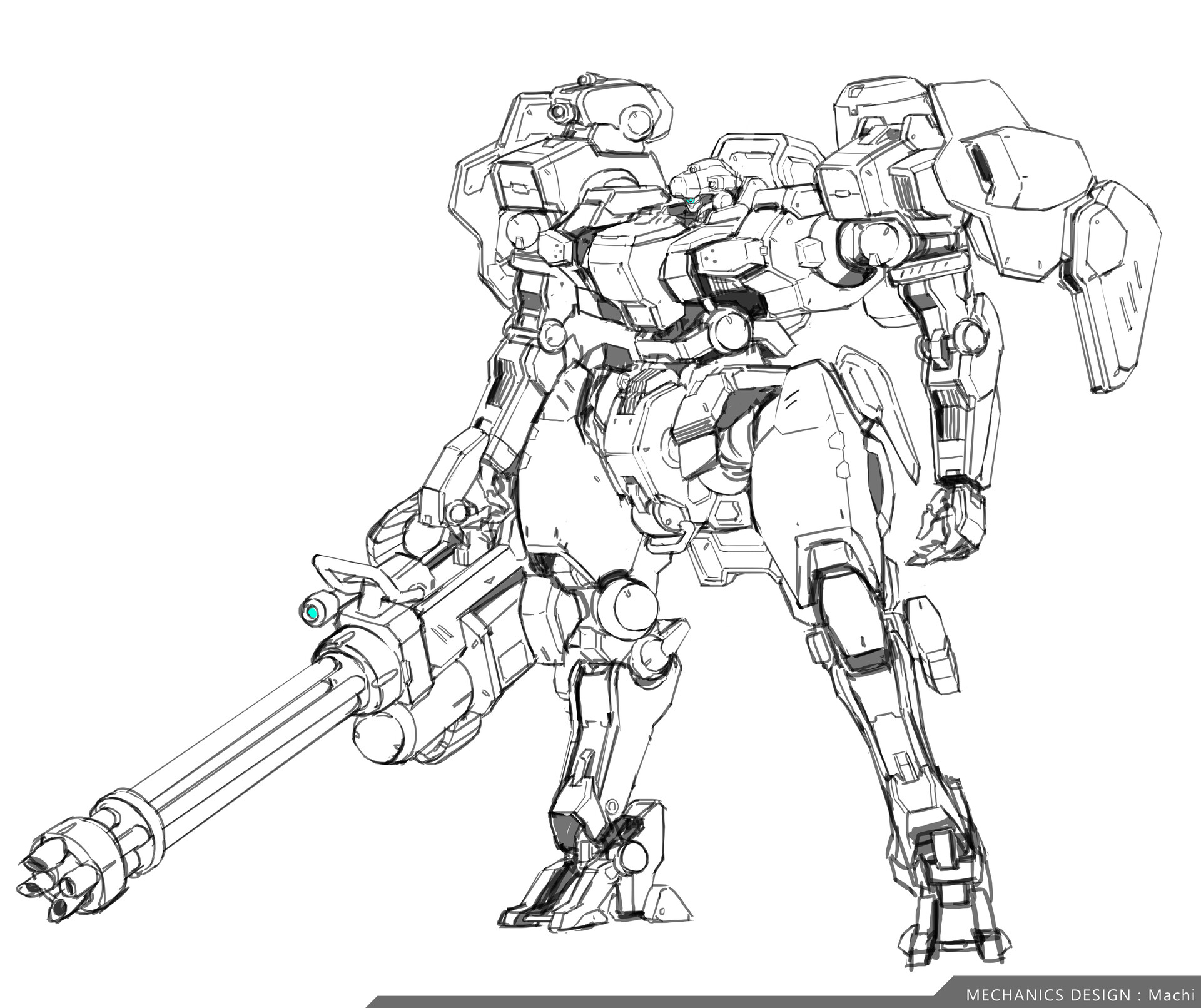 gatling gun coloring page