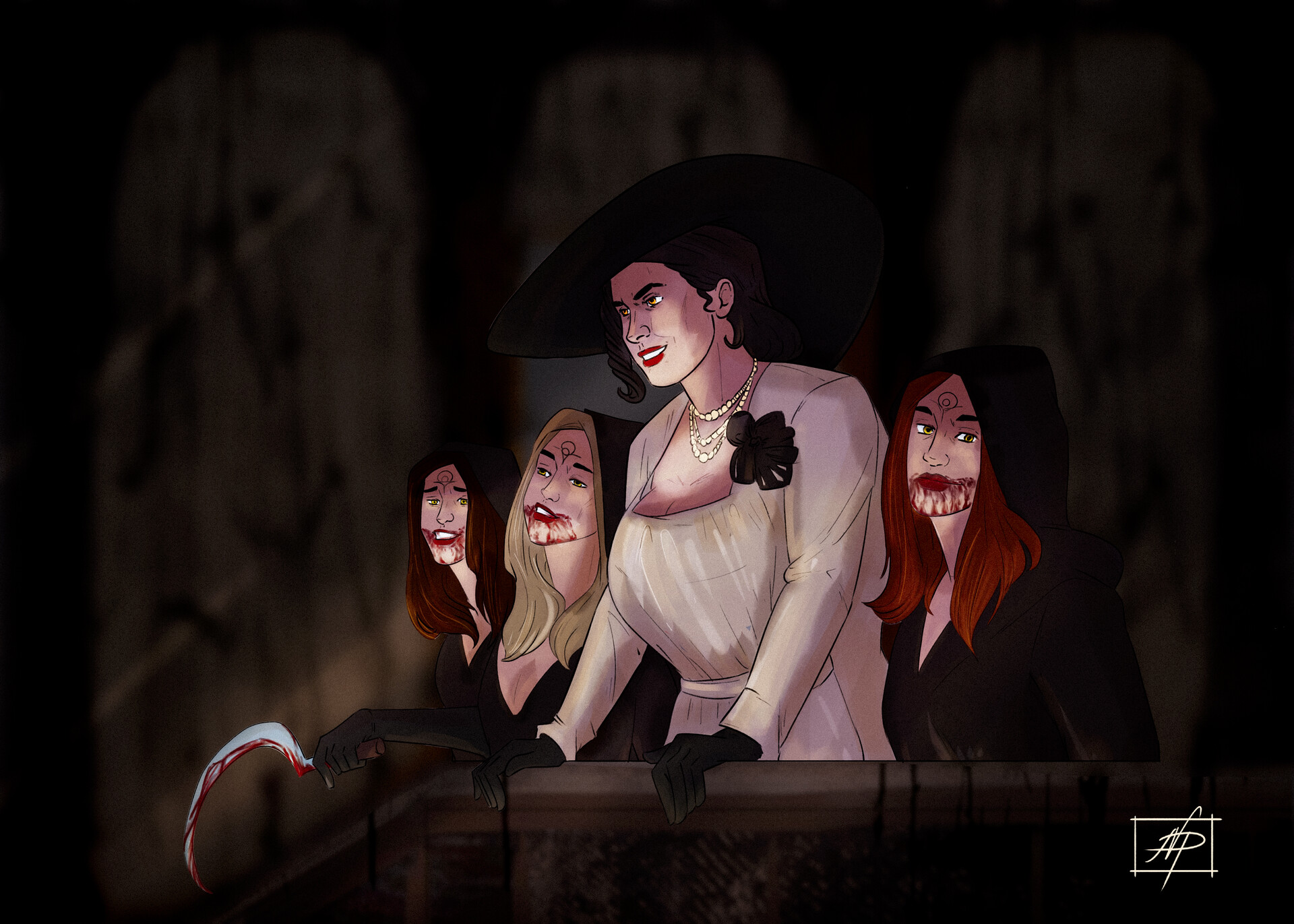 Artstation Alcina Dimitrescu And Daughters