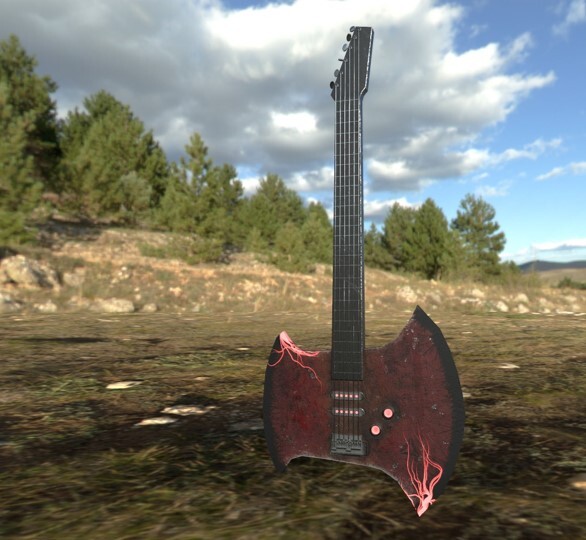 ArtStation - Axe Guitar - 80's Power Ballad Project