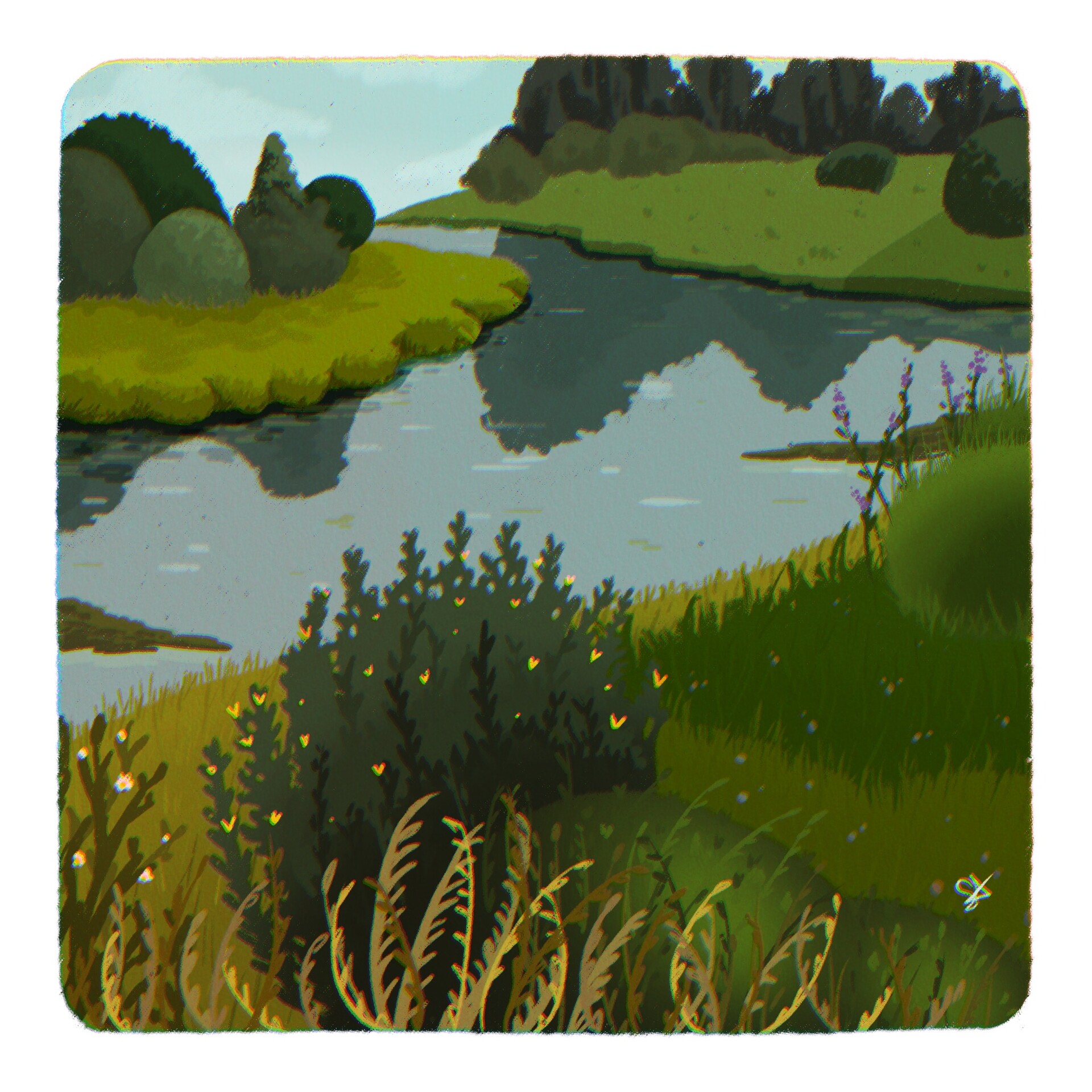 ArtStation - Cartoon river landscape
