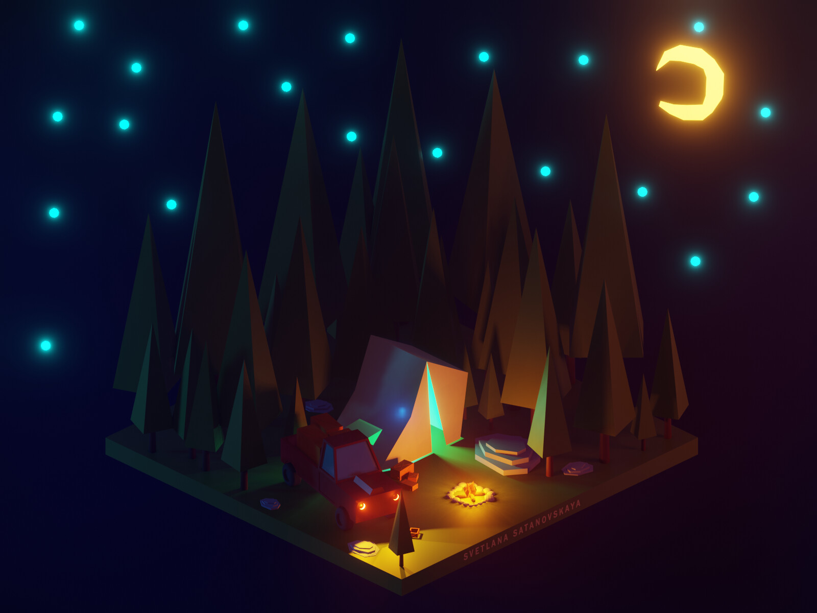 ArtStation - Forest camp (from tutorial)