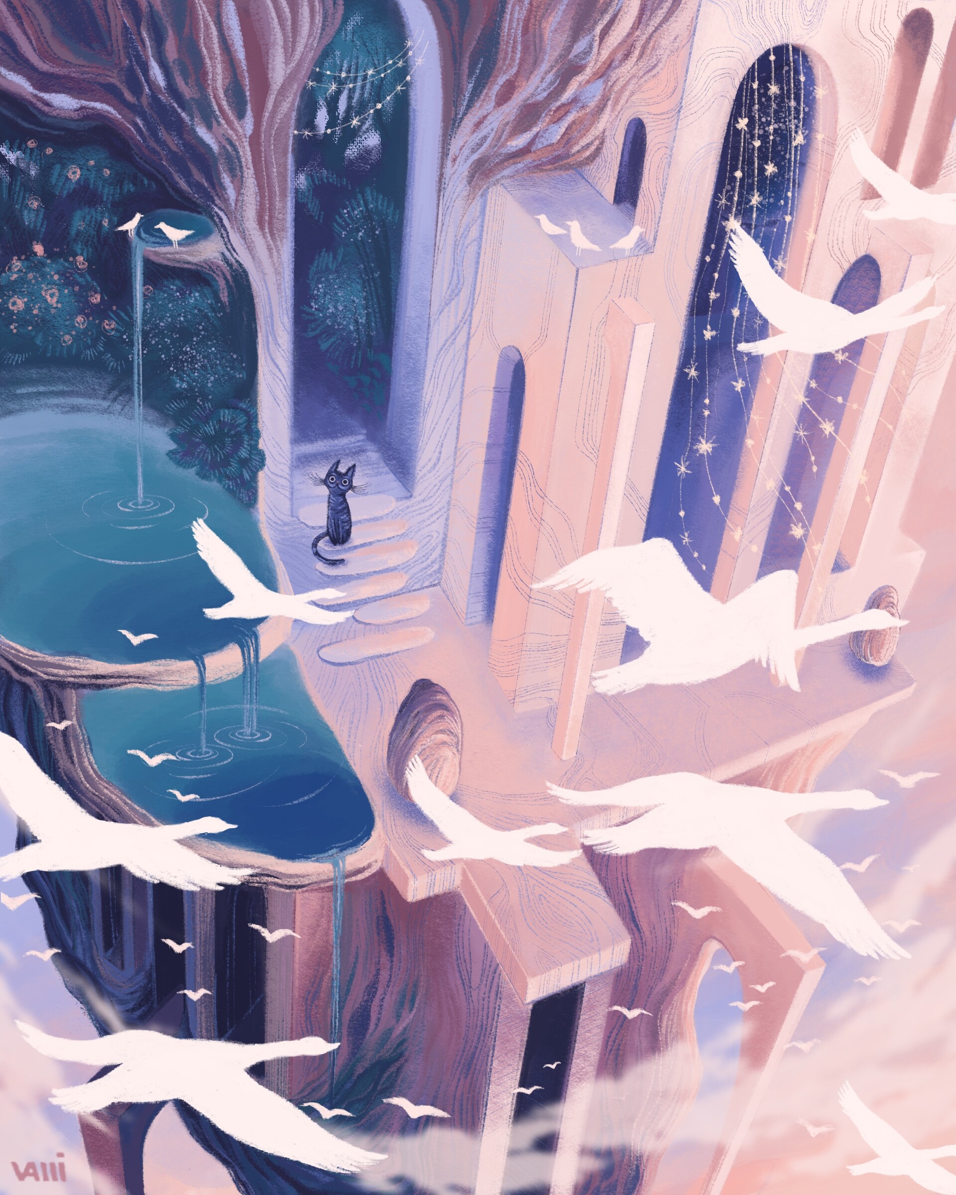 ArtStation - Inside a floating house