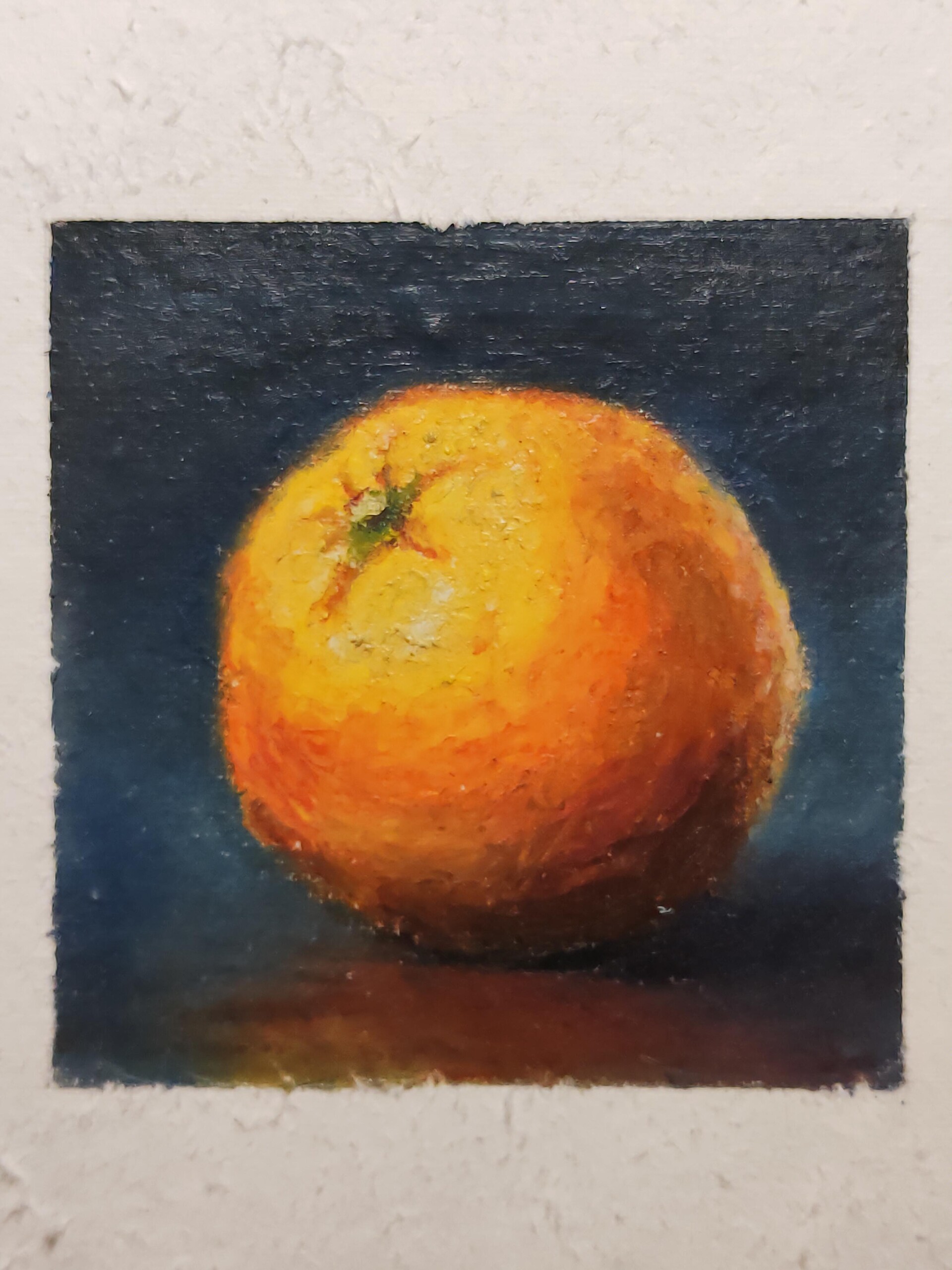 how to draw an orange with oil pastels