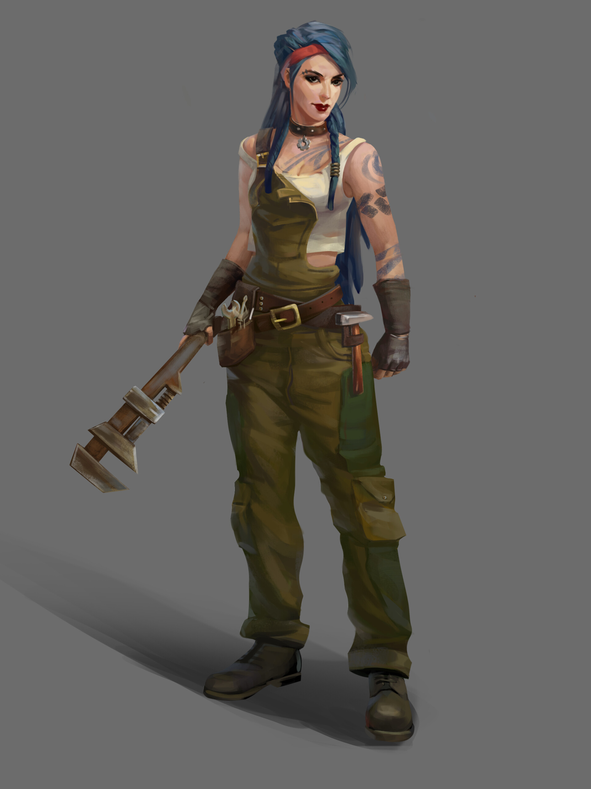 ArtStation - An mechanic girl and her car in a post-apocalyptic desert