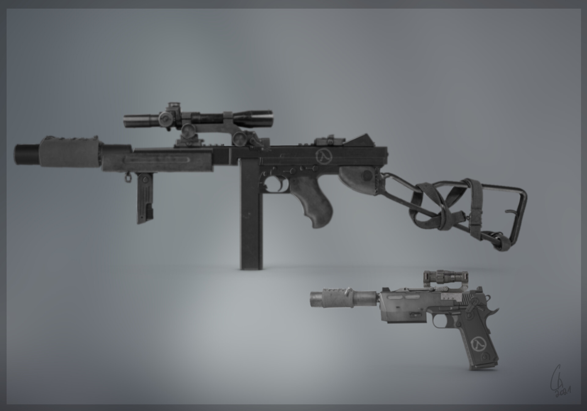 ArtStation - Half-Life : Vanguard - Rebels Weapons - Concept