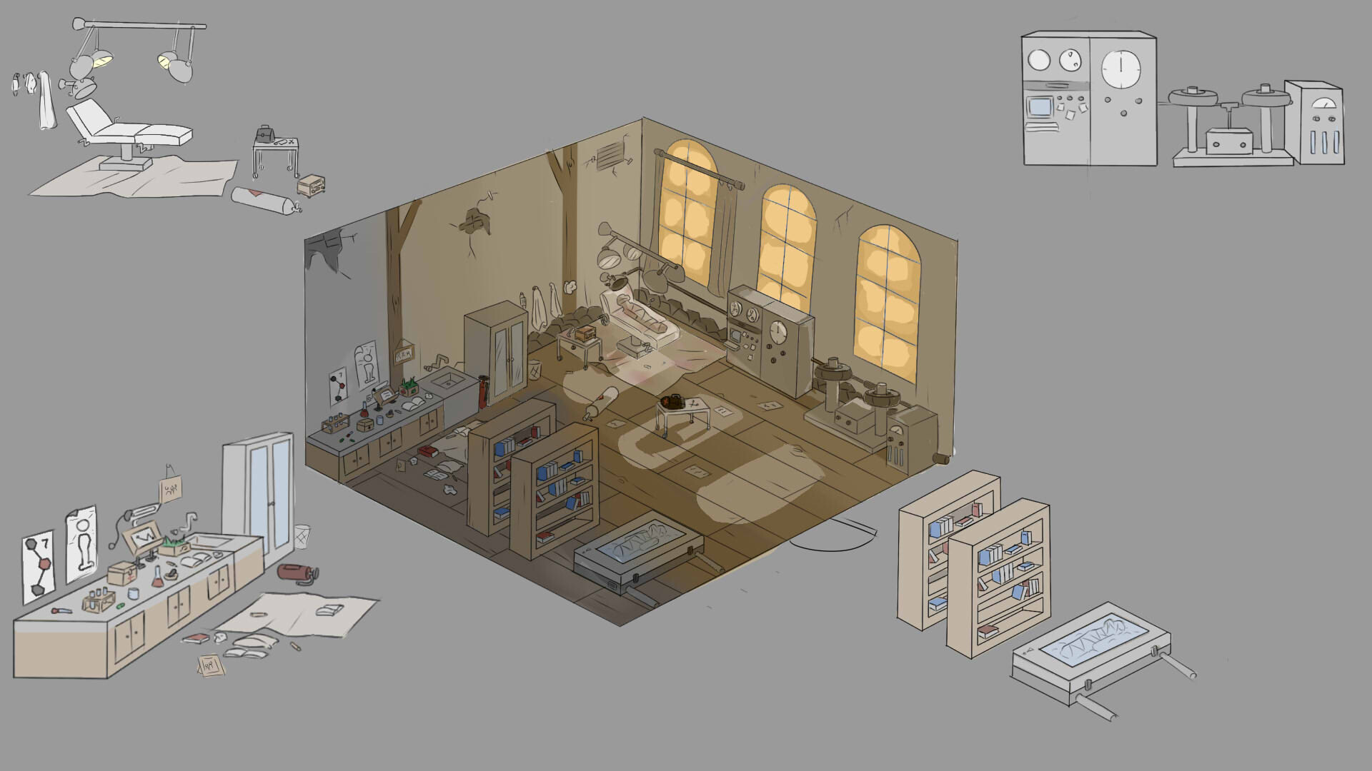 ArtStation - Crazy Scientist Room - Concepting