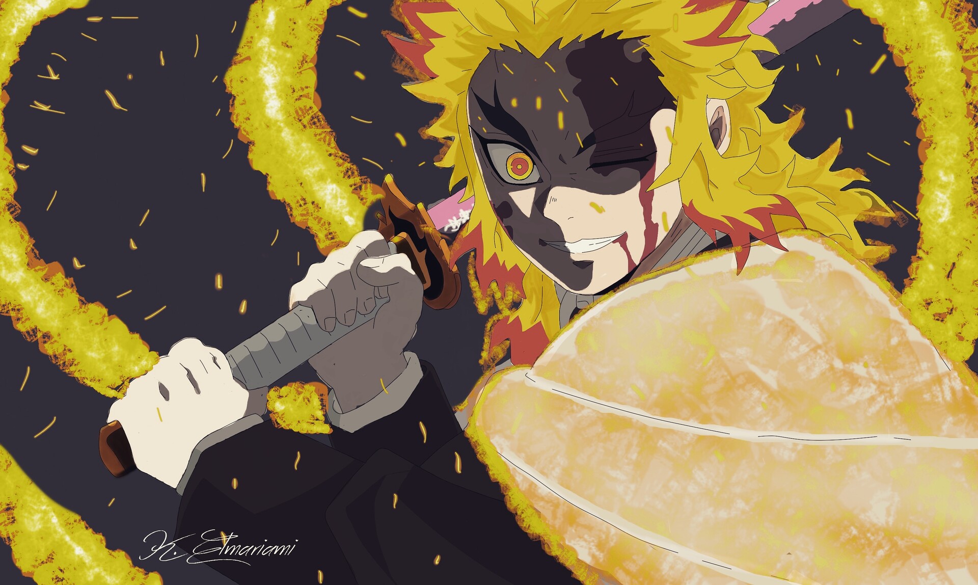 ArtStation - Demon Slayer | 9th form - RENGOKU
